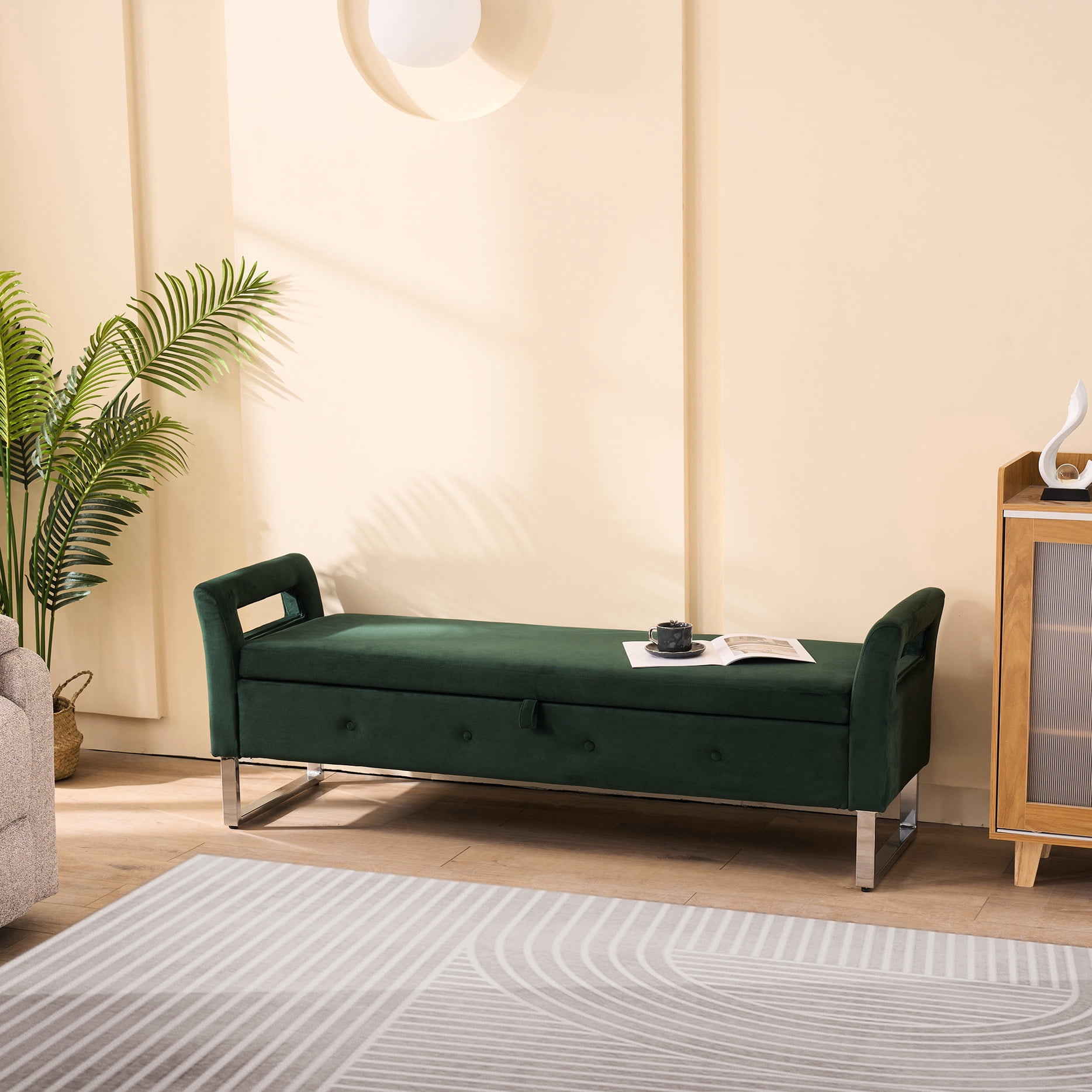 Soft Foam - Filled Storage Bench+Solid Wood Frame"-"Long - Term Use ...