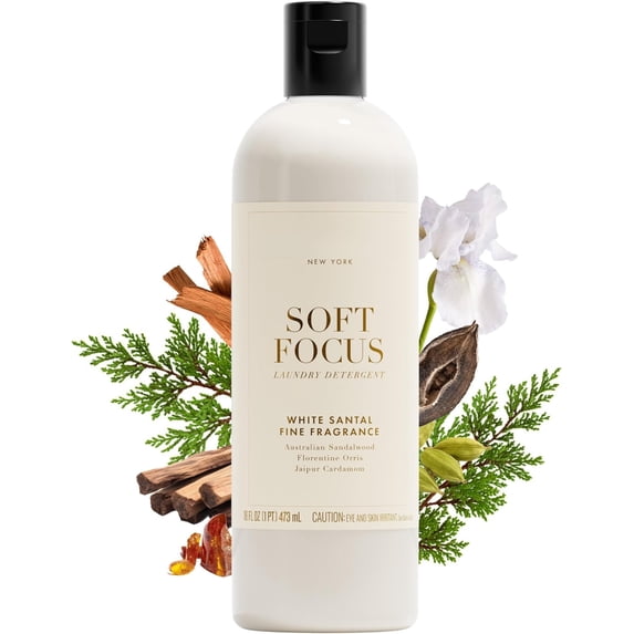 Soft Focus Luxury Laundry Detergent, Long-Lasting White Santal up to 7 ...