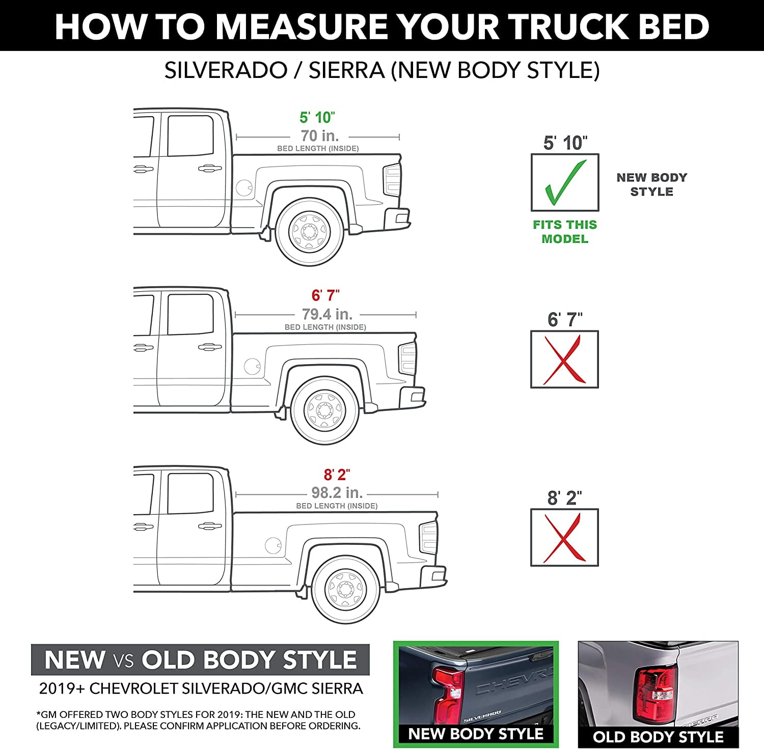 Soft Folding Truck Bed Tonneau Cover for 2019-2025 /GM /Sierra ...