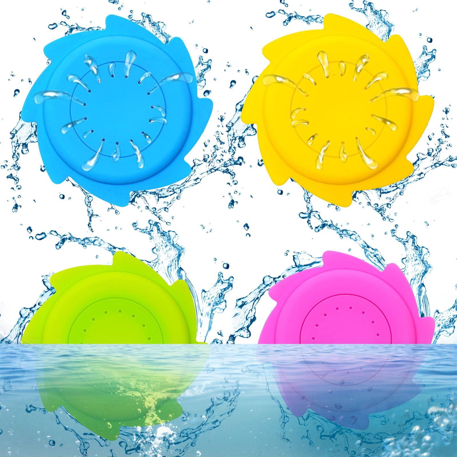 Soft Frisbees for Kids, Water Flying Disc Set of 4 Colors, Pool Toys ...