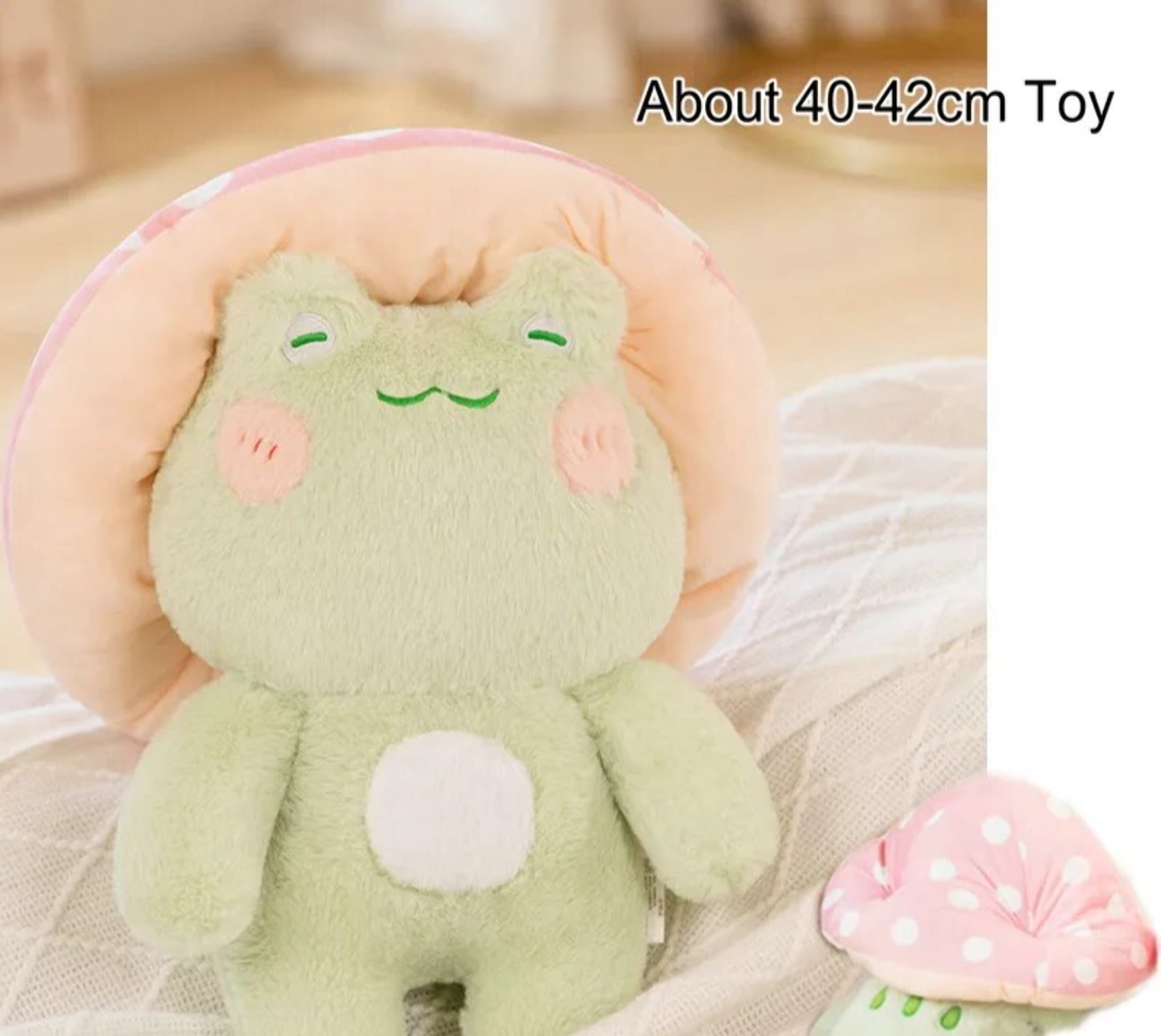Soft Frog Plushie Stuffed Kawaii Animals Red Mushroom Hat Frogs Baby ...