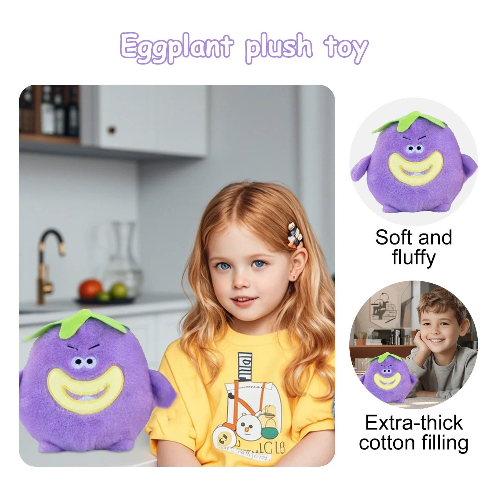 Soft Fruit-shaped Plush Toys Grimace McDonalds Toys, Eggplant Jellycat ...