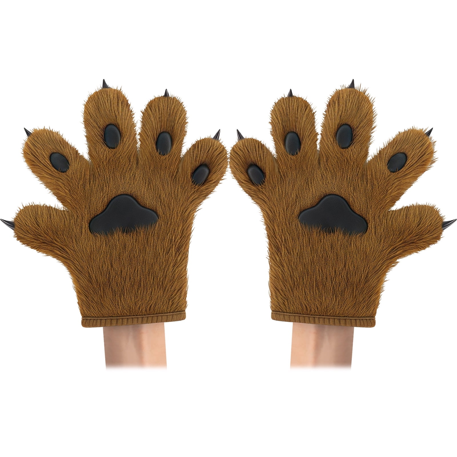 Soft Furry Wolf Animal Paws Claws Golves Mittens Cosplay Fancy Party ...
