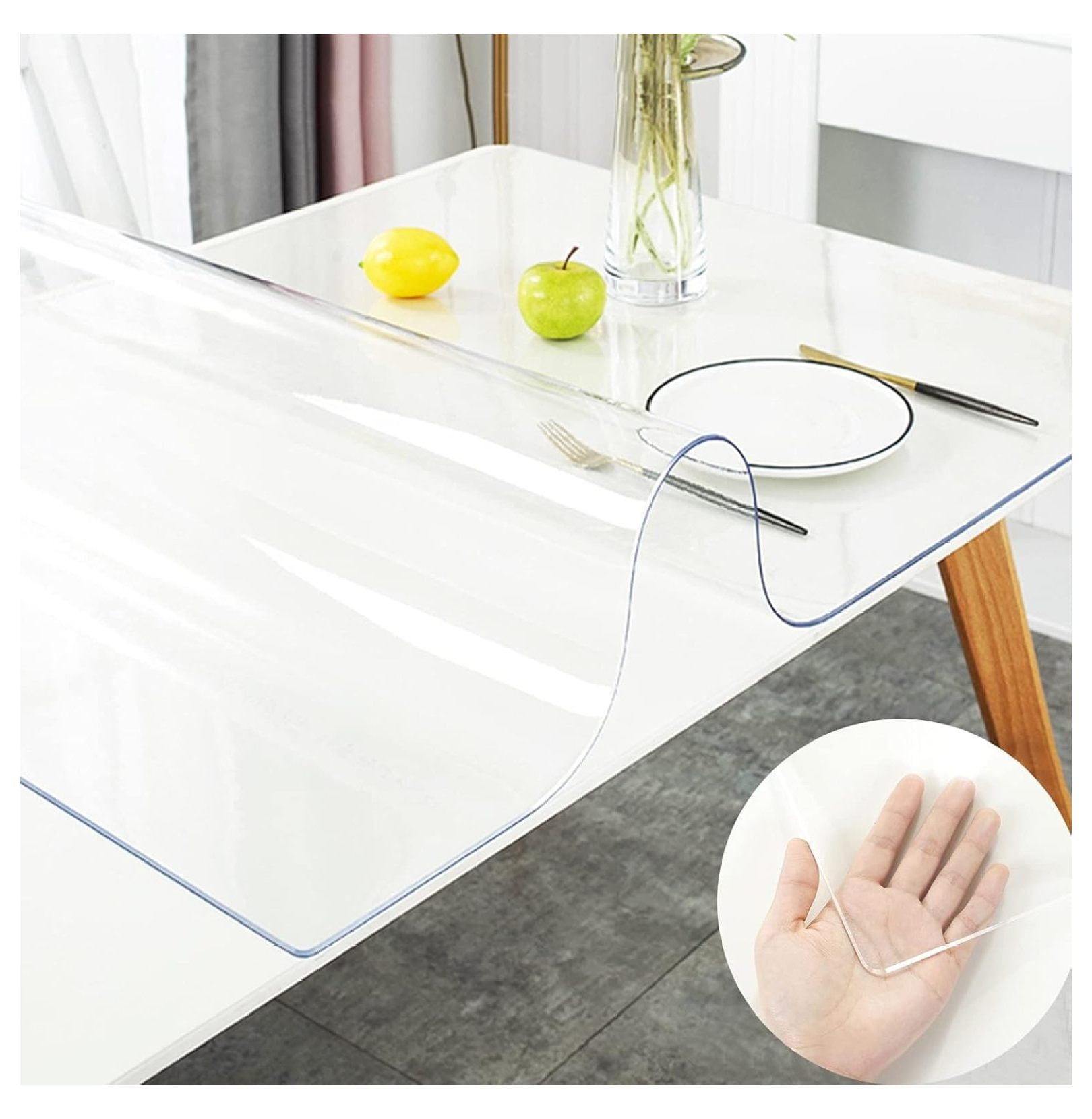 Soft Glass Table Protector Clear Table Mat - Waterproof Plastic ...