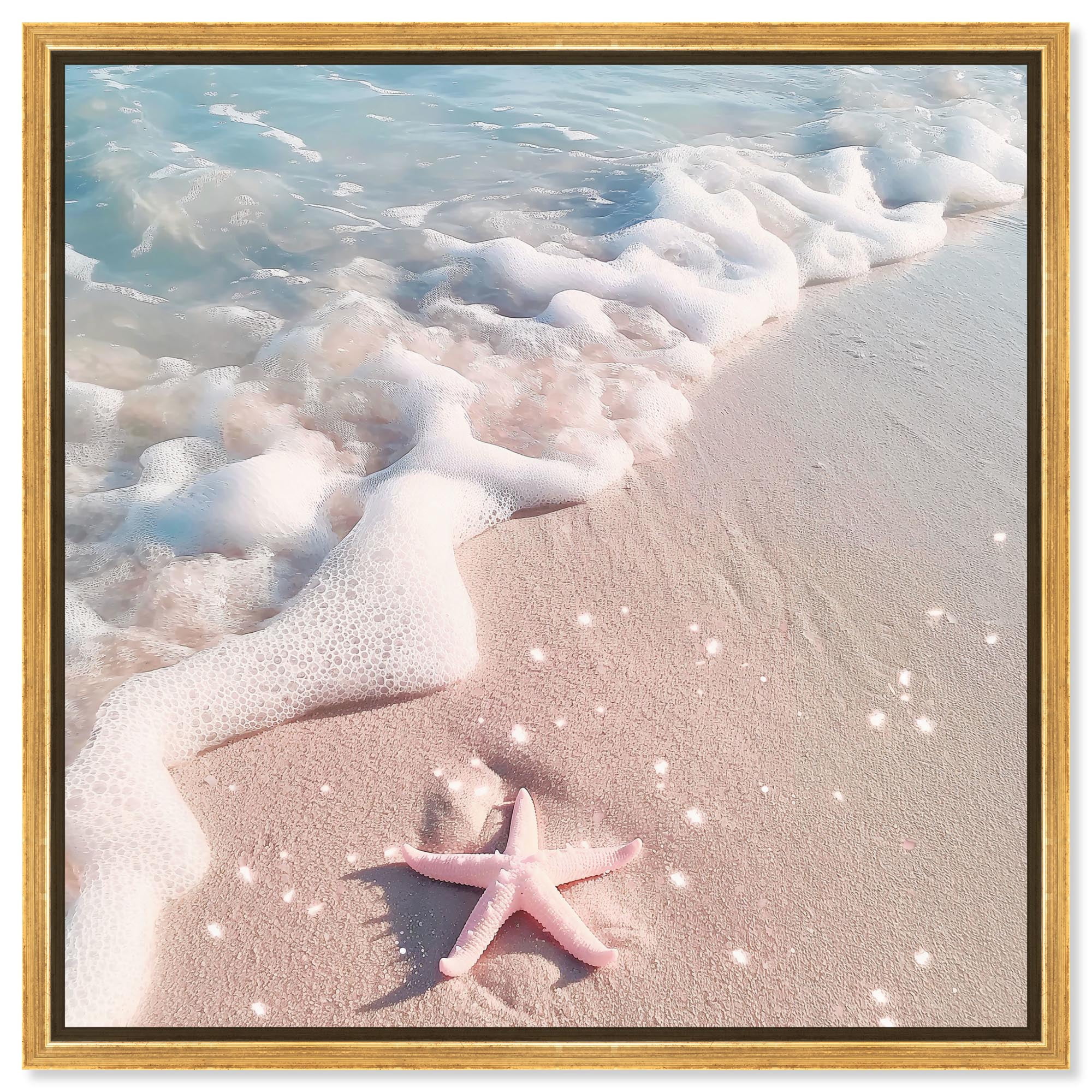 Soft Glow of Starfish Canvas Glam Beach Art by Art Remedy, Gold Frame ...