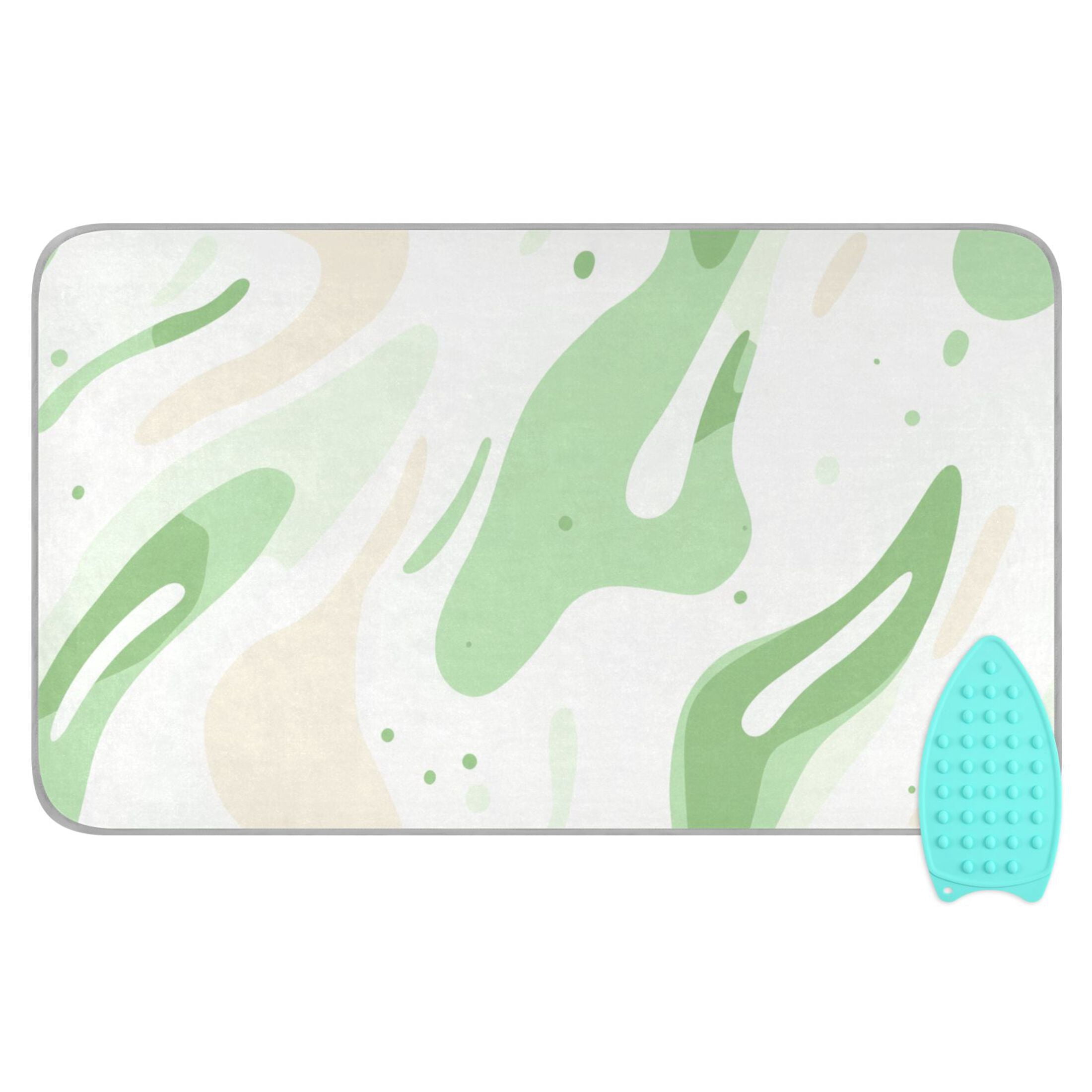 Soft Green Abstract Portable Ironing Mat, Heat-Resistant, Dual-Sided ...