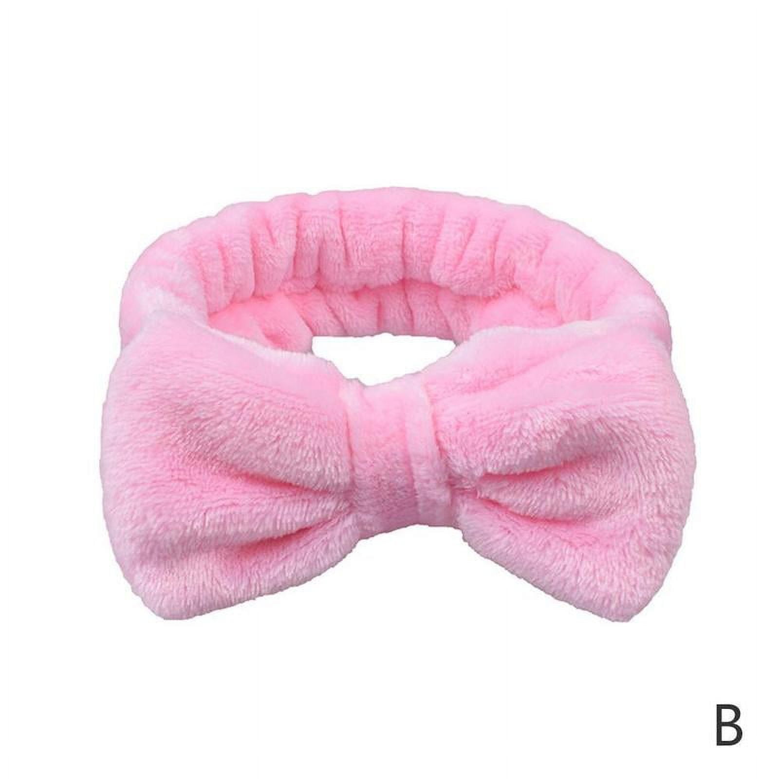 Soft Headbands for Washing Face Bow Knot Coral Fleece Hairband Elastic ...