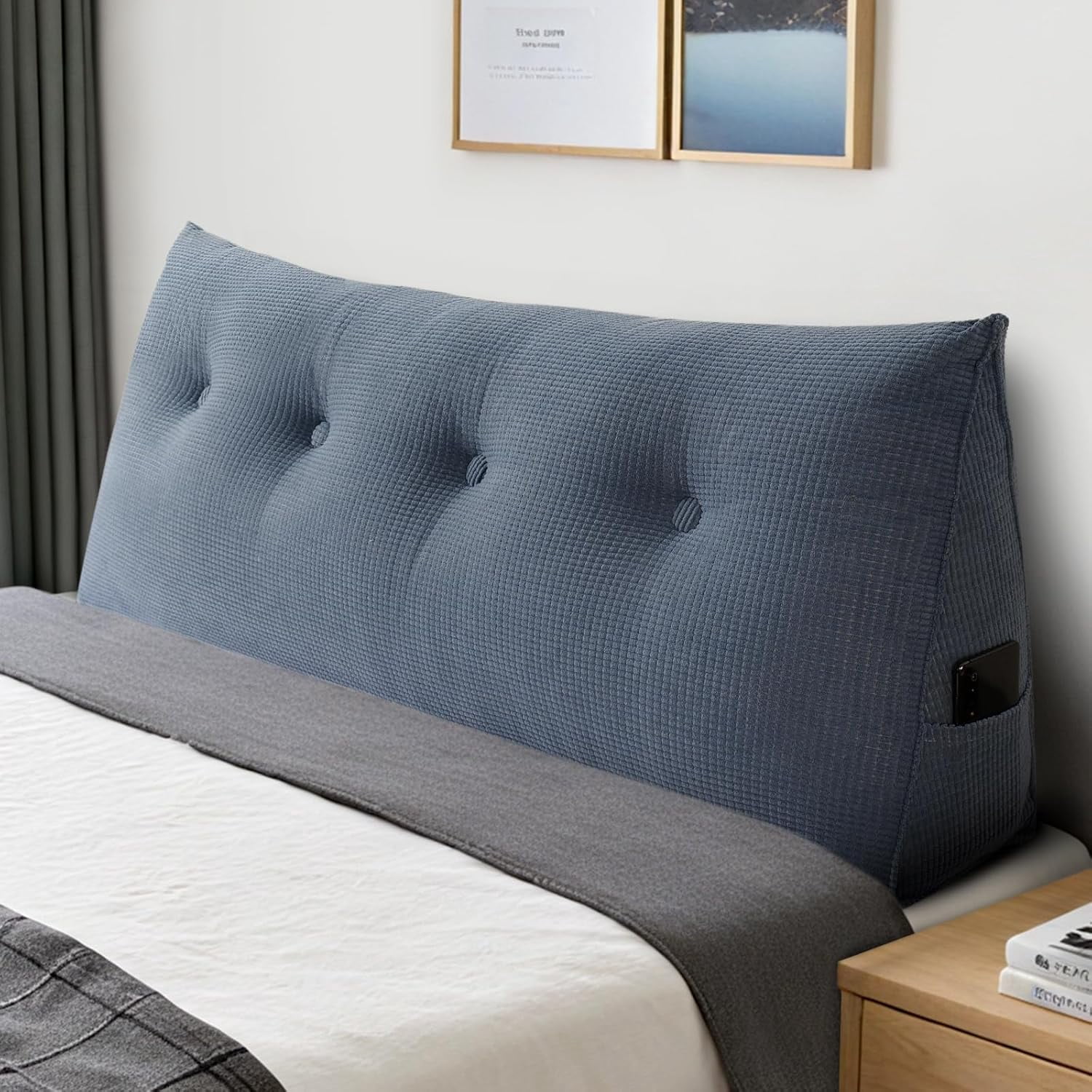 Soft Headboard Pillow Full Size, Wall Backrest Wedge Pillow Headboard ...