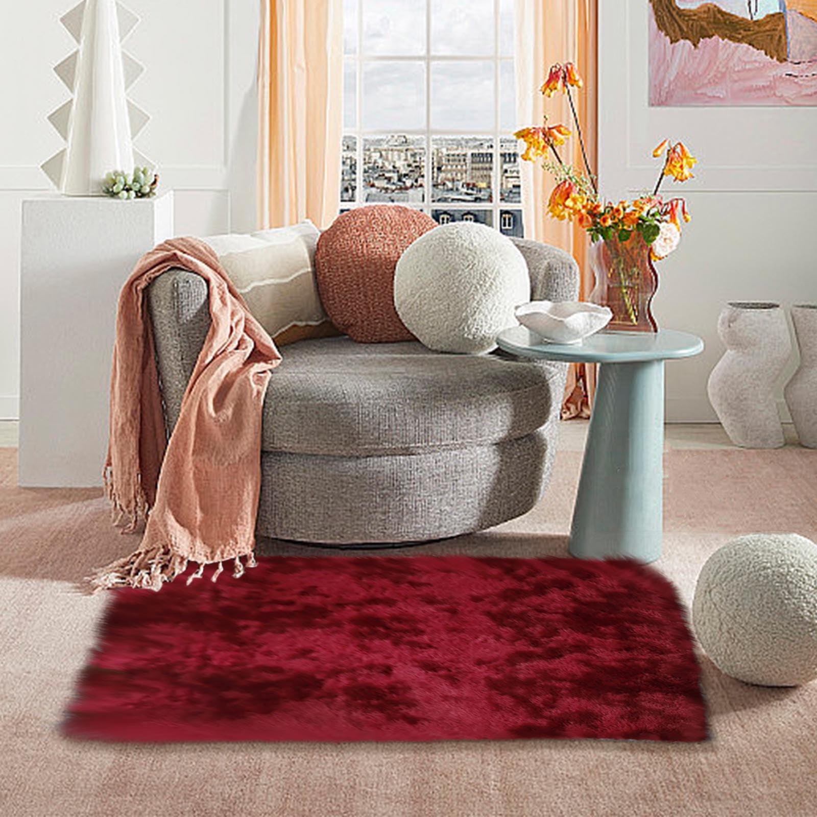 Soft Home Tie-Dye Area Rug - Modern Bedroom Floor Mat, 60x160cm Comfort ...