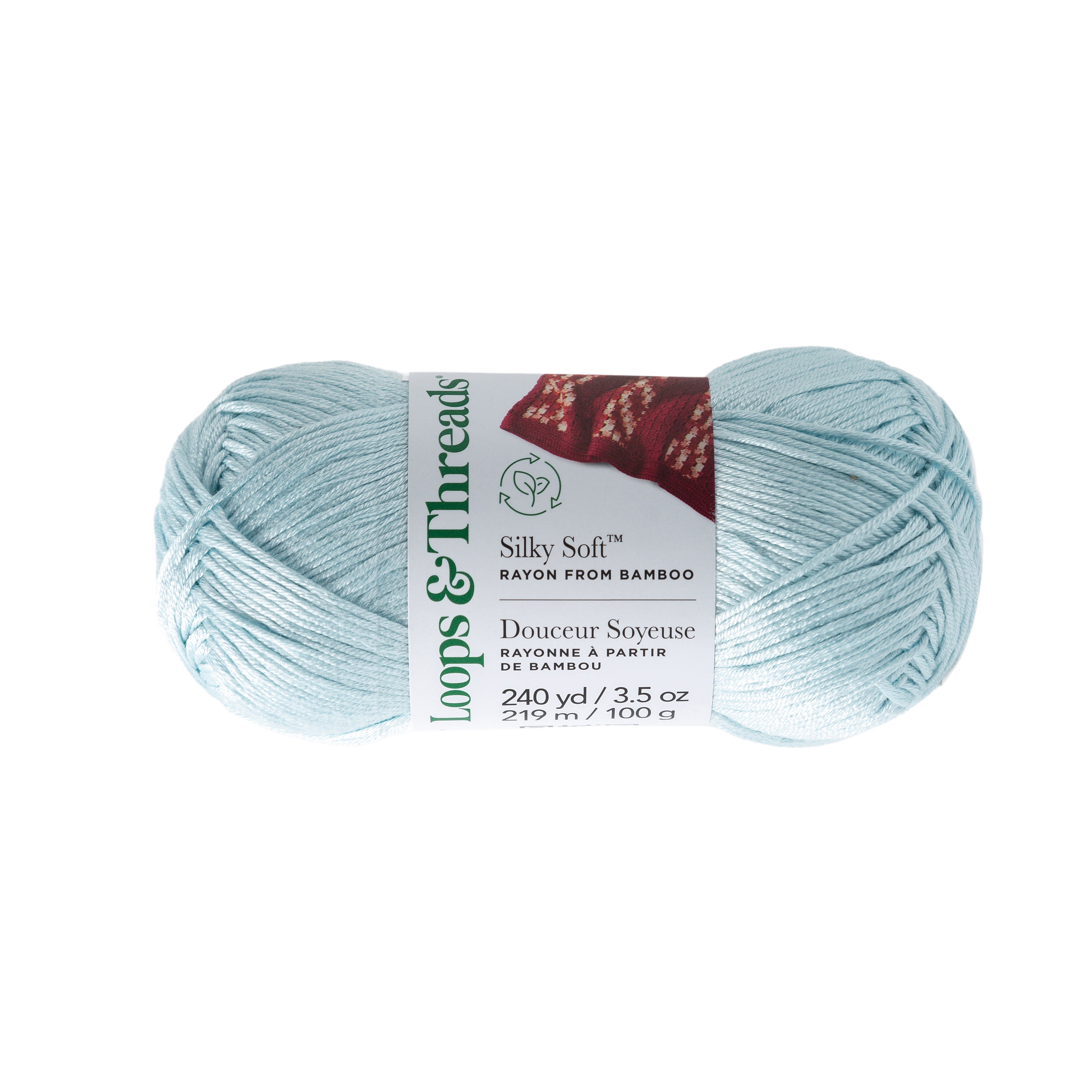 Soft Ice Blue Silky Soft Yarn by Loops & Threads – Light Weight Yarn ...