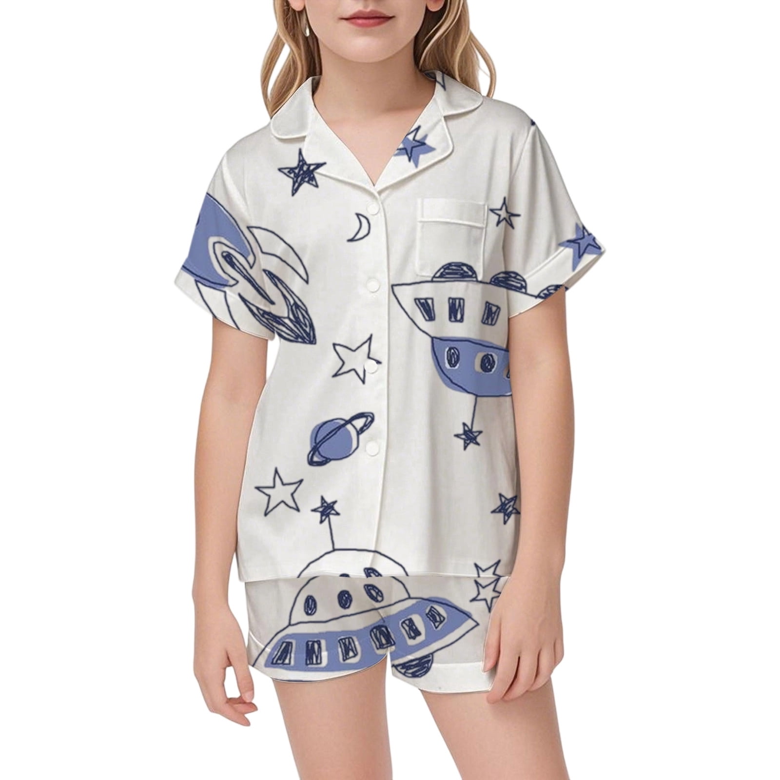 Soft Kids Pajama Set Playful Print Two Piece Nightwear Comfortable ...