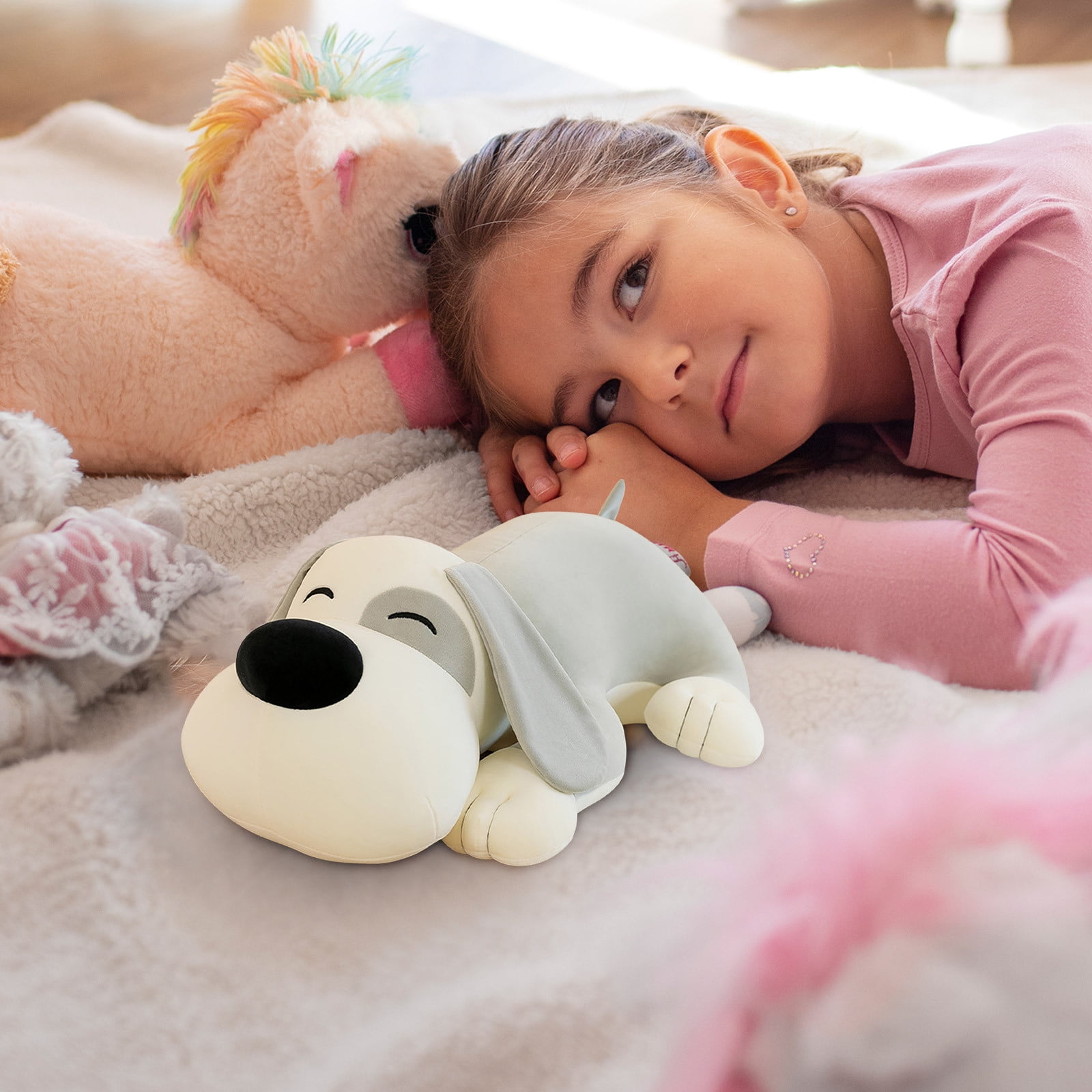 Soft Large Dog Plush Hugging Pillow, Cute Dogs Puppy Stuffed Animals ...
