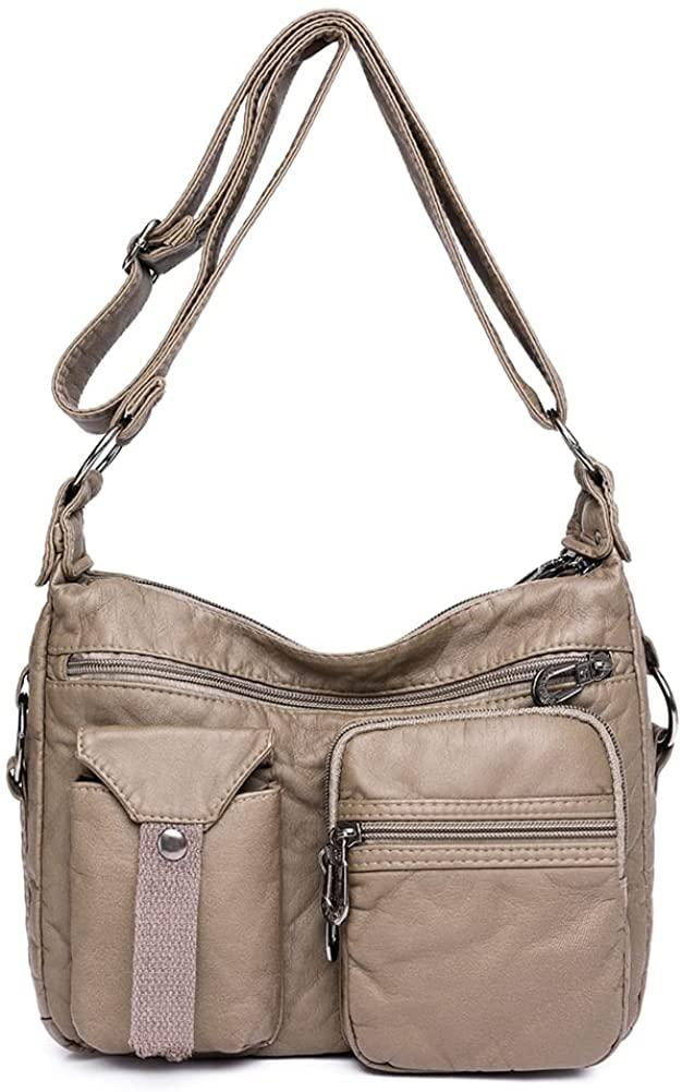 Soft Leather Crossbody Purse for Women Pocketbooks Waterproof Shoulder ...