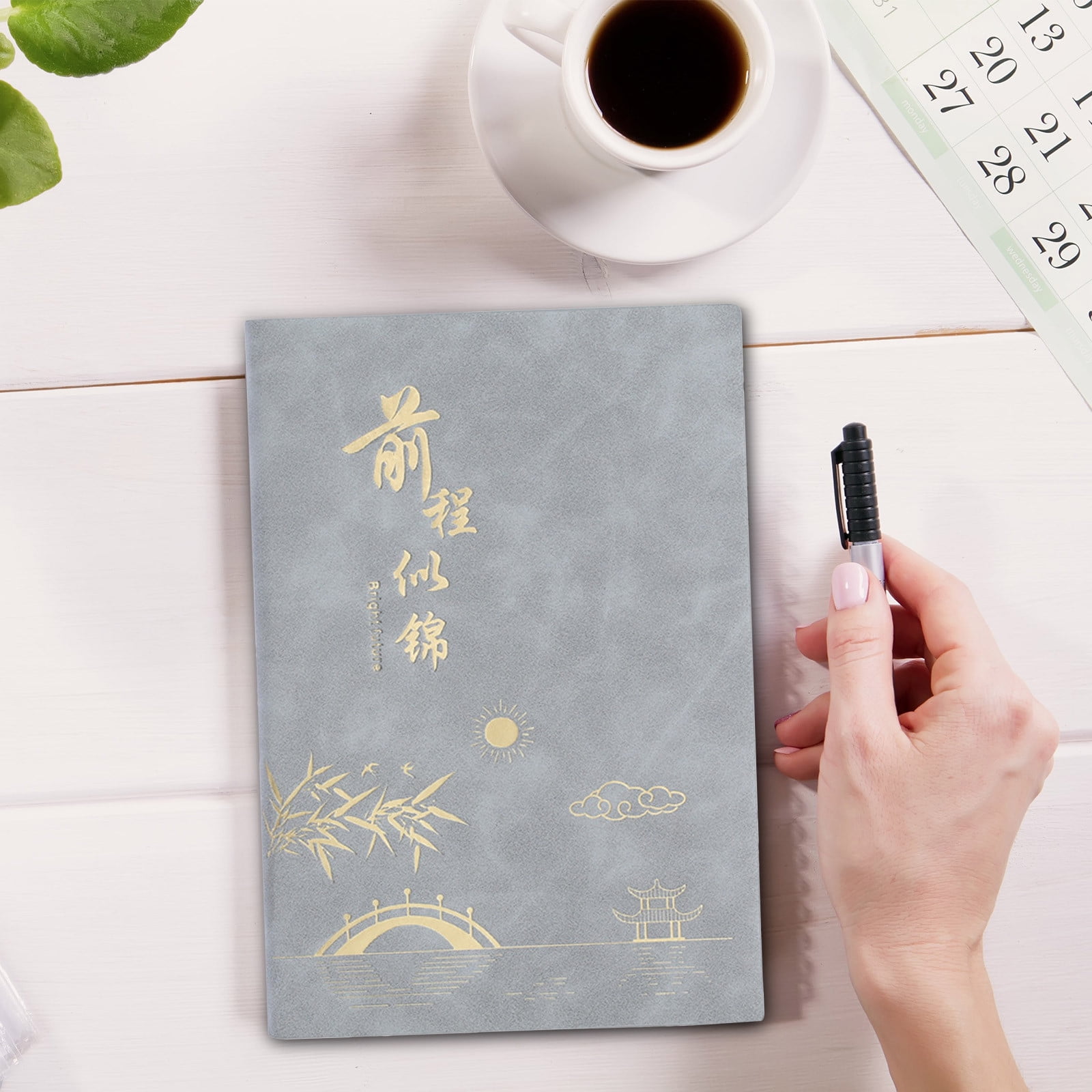 Soft Leather Notebook, Business Meeting Pad, Durable Cover, Spiral ...