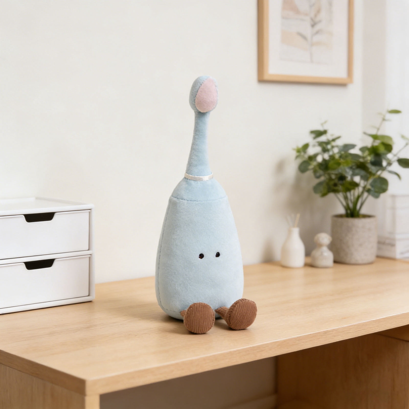 Soft Light Blue Toothbrush Plush Toy Cute Huggable Stuffed Companion ...