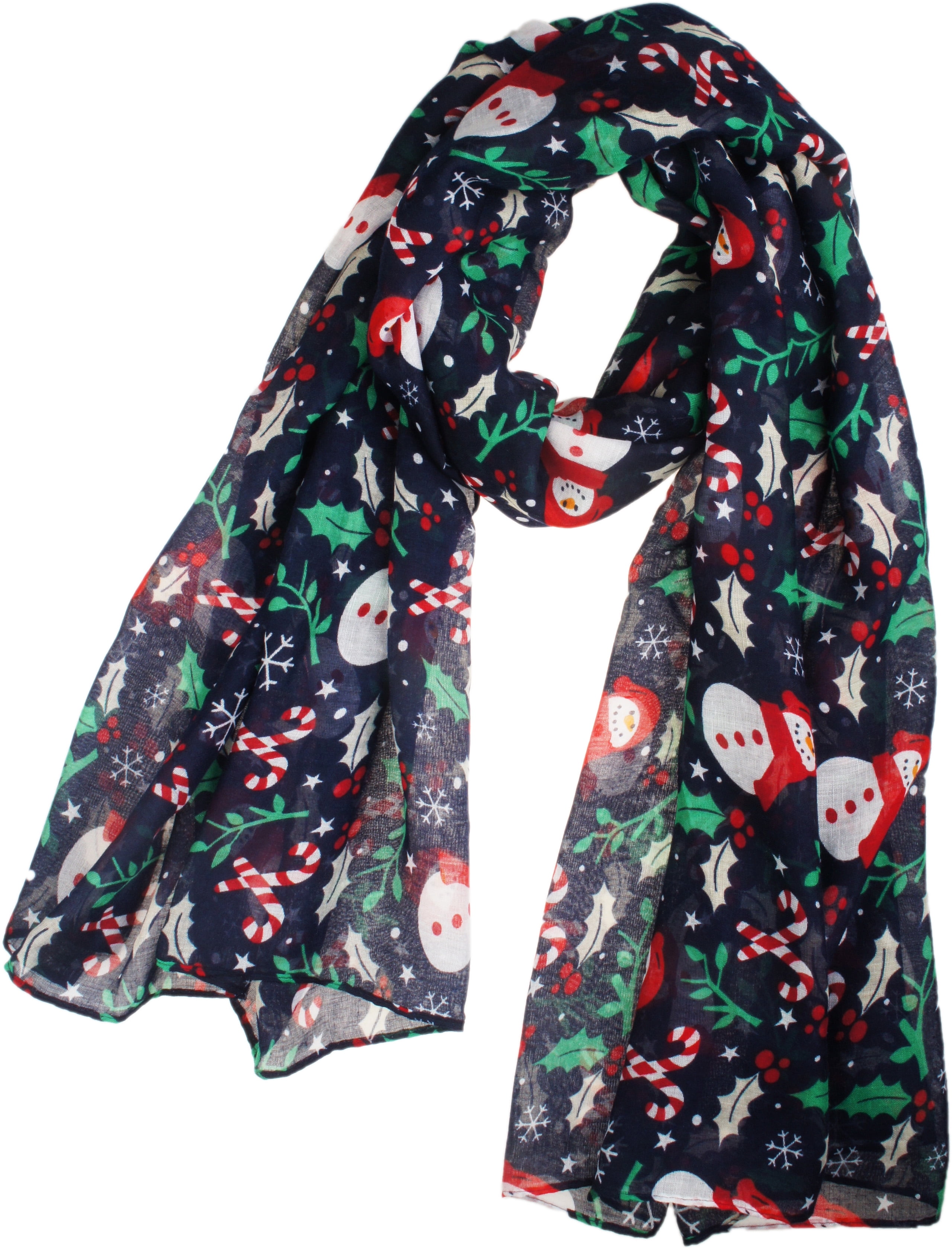 VIVIAN & VINCENT Xmas Print Scarf, Lightweight Winter Blanket, Holiday ...
