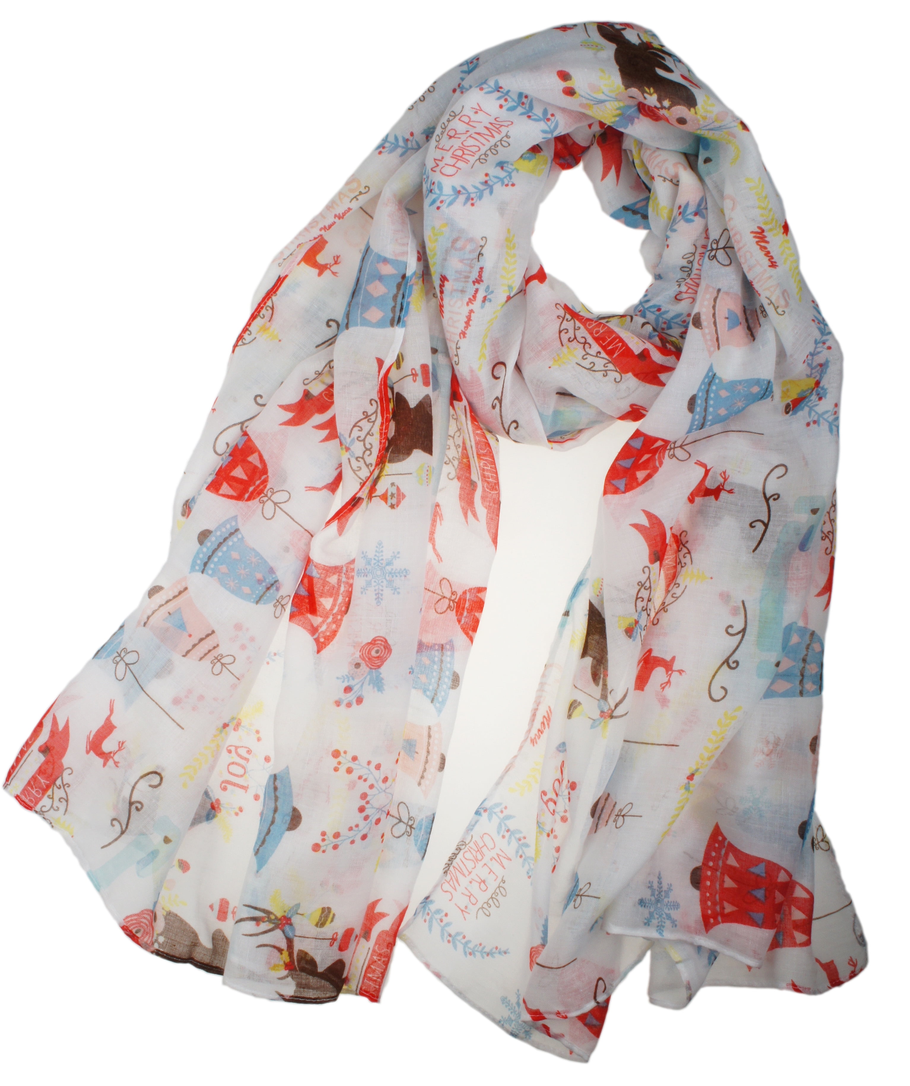 VIVIAN & VINCENT Infinity Xmas Scarf, Soft Lightweight Sheer, Winter ...