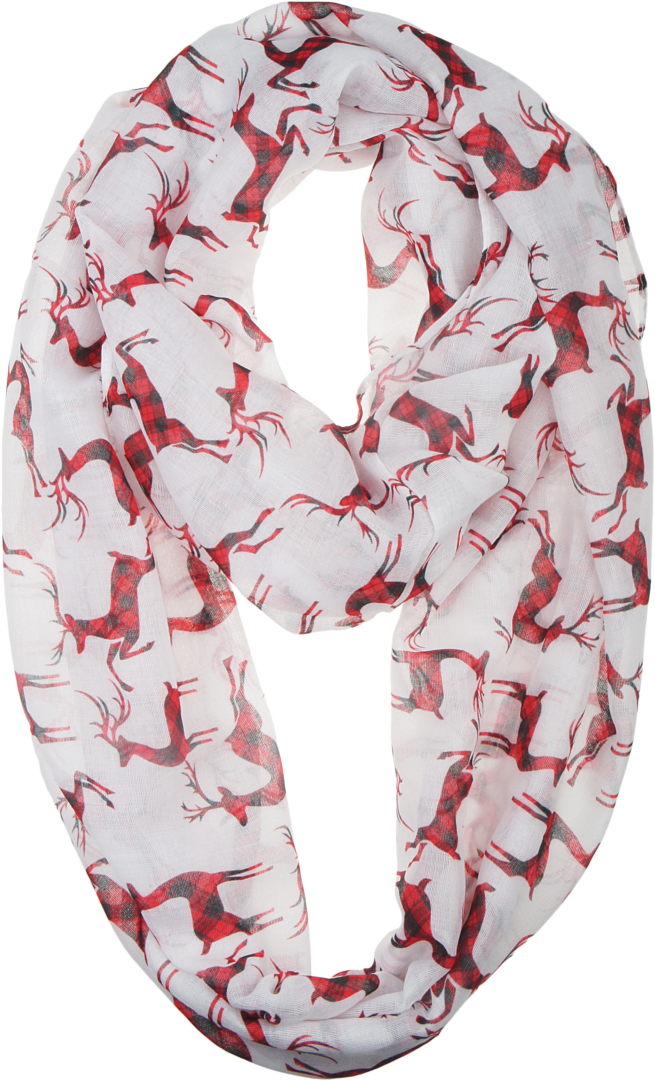 vivian & vincent Women's Soft Lightweight Infinity Scarf, Plaid ...