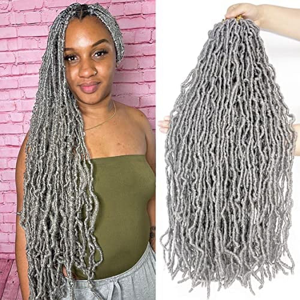 Soft Locs 24 Inch .. 7 Pack Grey Color .. Faux Locs Crochet Hair .. Pre ...