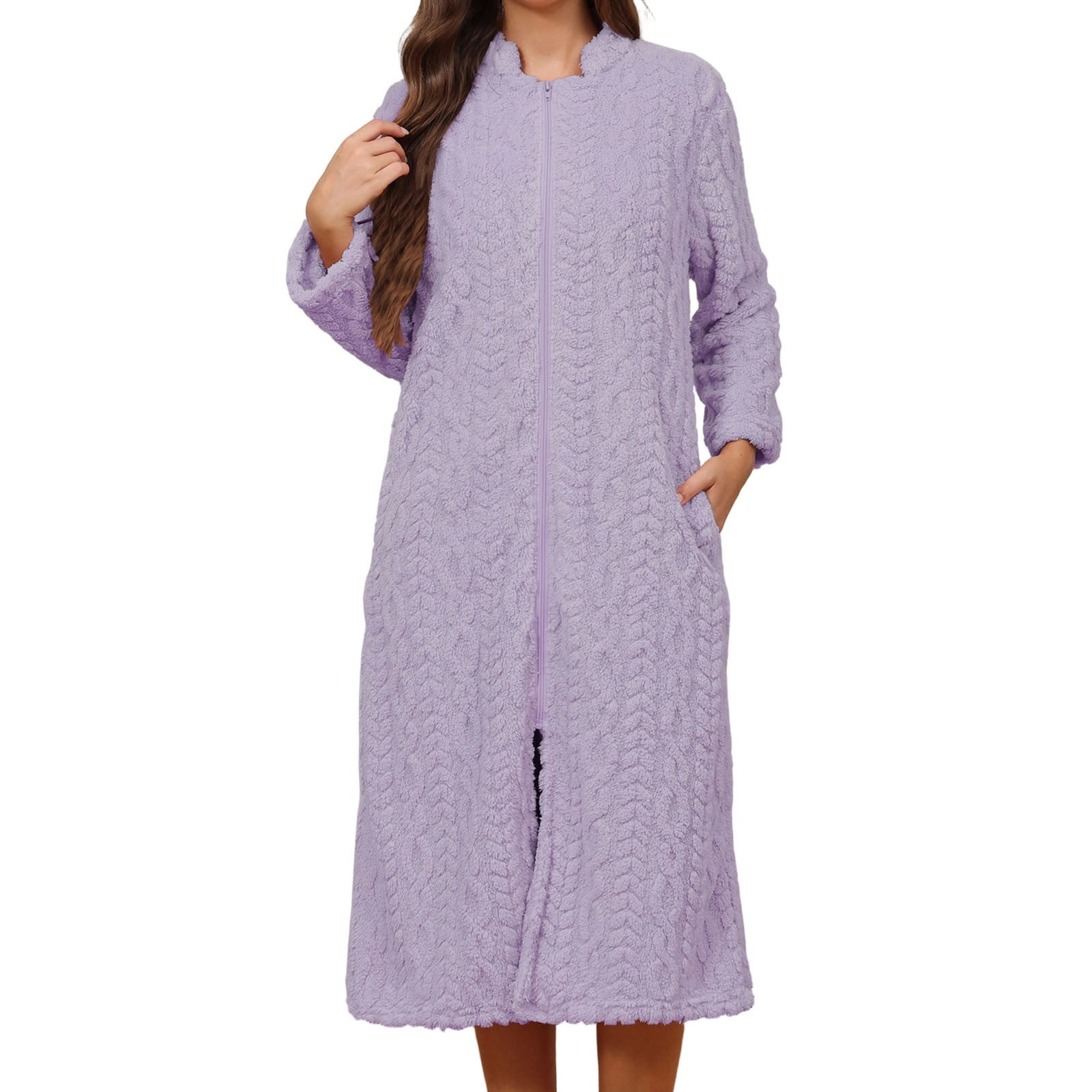 Soft Long Robe Bathrobe Cozy Loungewear Kimono Housecoat For Home ...