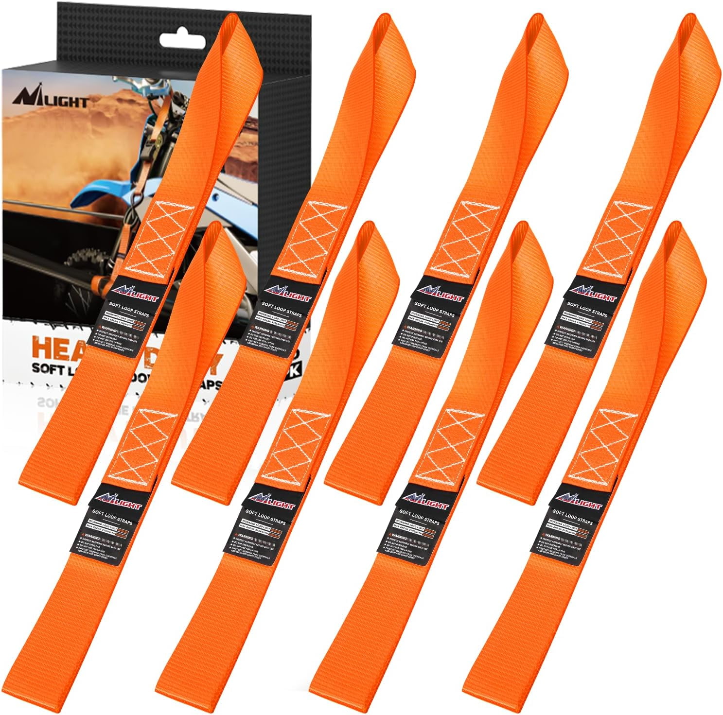 Soft Loop 1.7”×17" Motorcycle Tie Down Straps Heavy Duty 12000Lbs Max ...