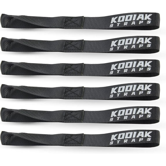 Soft Loop Tie Down Straps - 1 x 12 inches- 4,500 lb Load Capacity Black ...