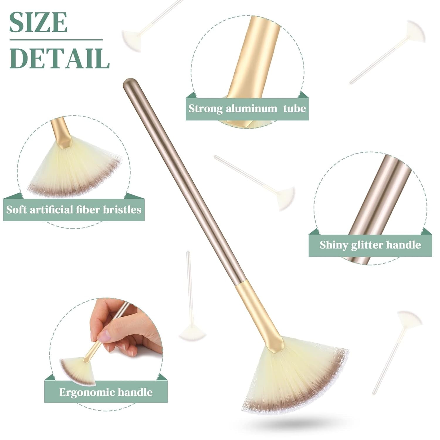 Soft Luxurious 6-Piece Must-Have Fan Mask Brushes for Makeup ...