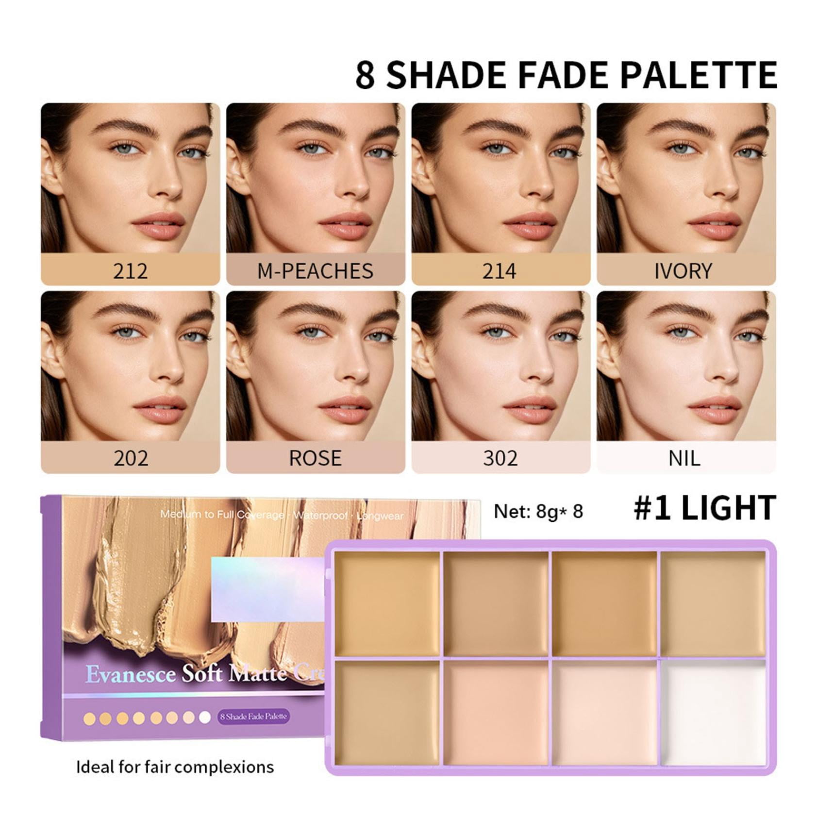 Soft Matte Cream Concealer Palette,8 Colors Concealers Full Coverage ...
