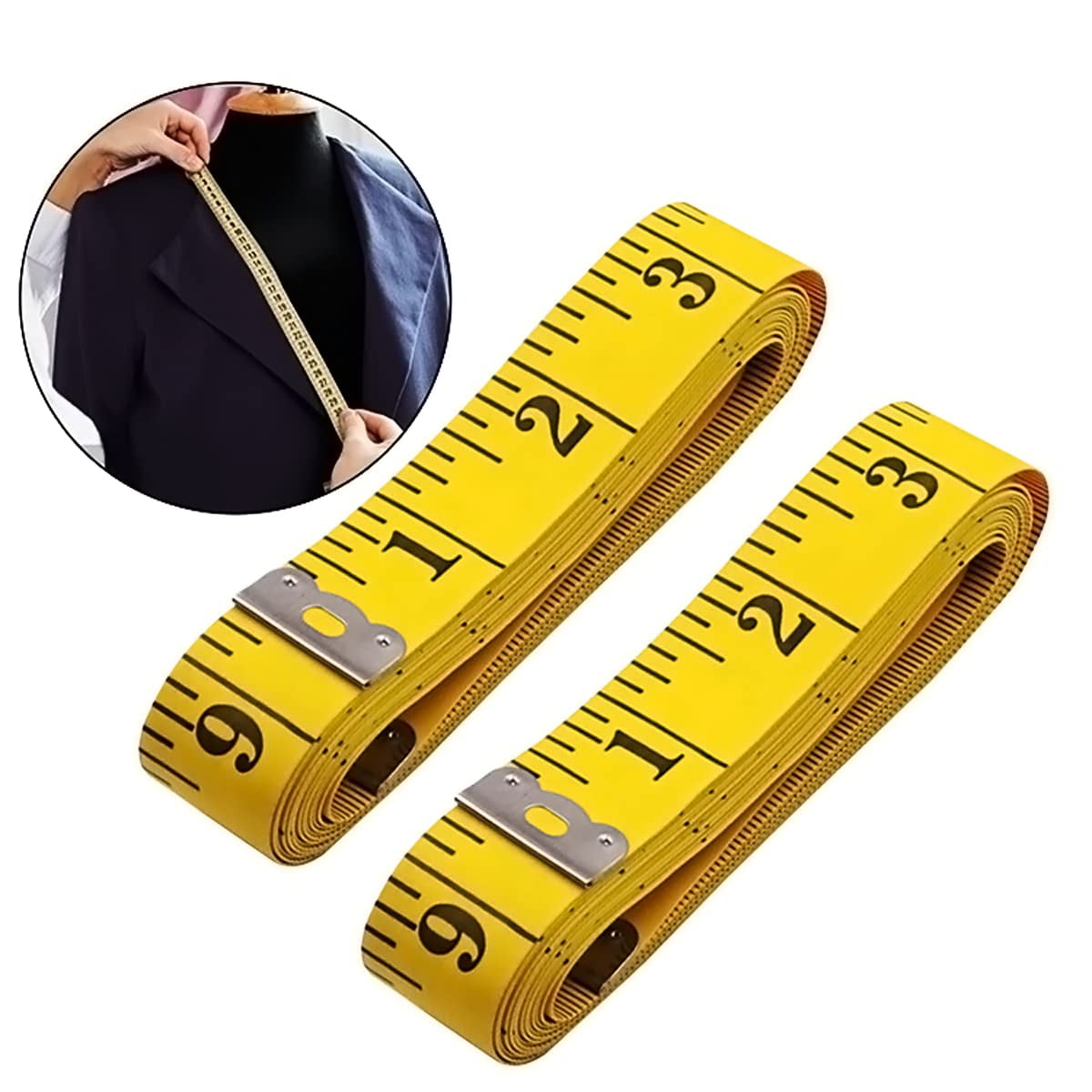 Soft Measuring Tape Measure Fabric Double Scale Sewing Flexible Ruler ...