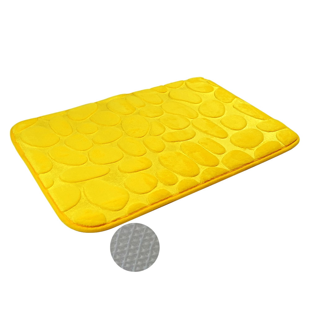 Soft Memory Foam Yellow Bathroom Rug Absorbent Non Slip Machine ...
