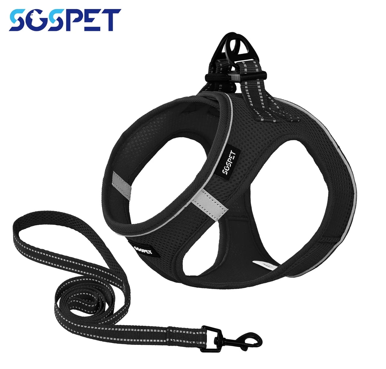 Soft Mesh Dog Harness Set, No-Chock Step-in Reflective Breathable ...