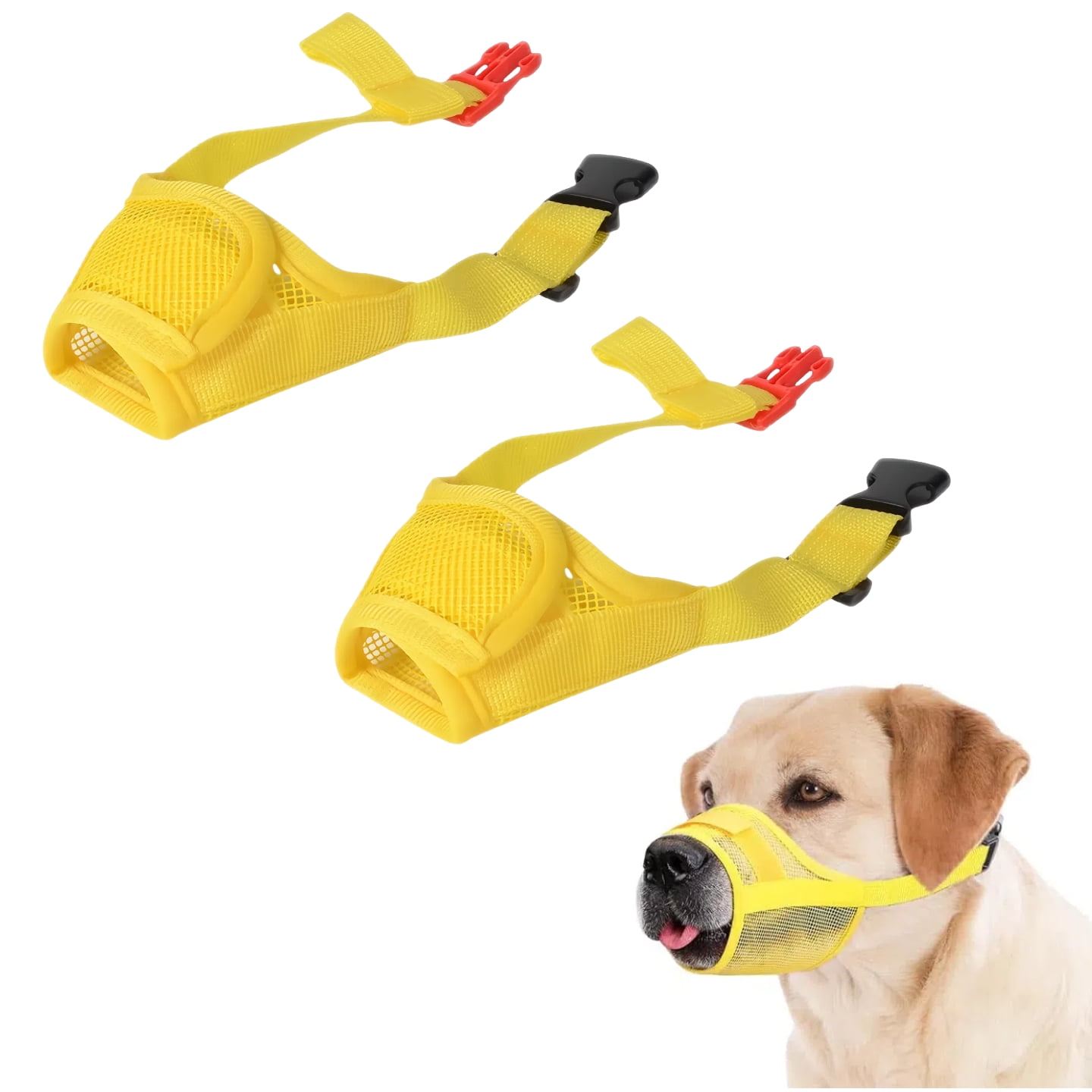 Soft Mesh Dog Muzzle 2-Pack, No Bite Escape-Proof Design, Breathable ...
