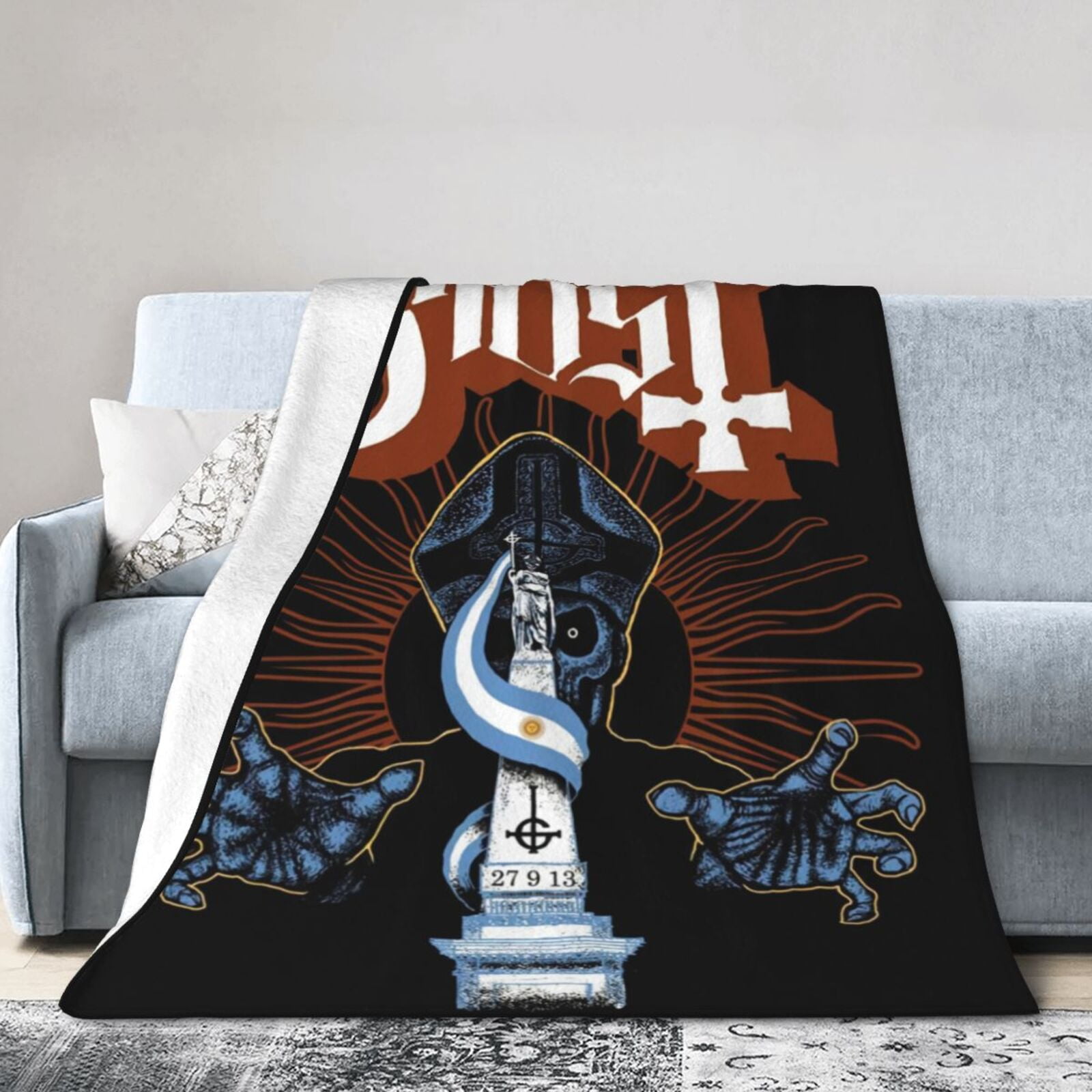 Soft Micro Fleece Blanket Gho B C Warm Anti-Pilling Flannel Throw ...