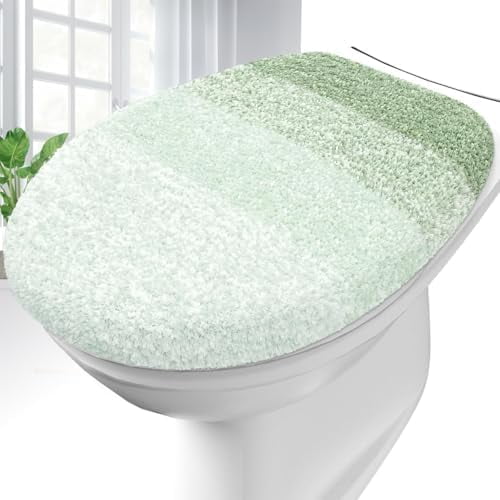 Soft Microfiber Bathroom Toilet Lid Cover, Machine Washable Covers, 17 ...