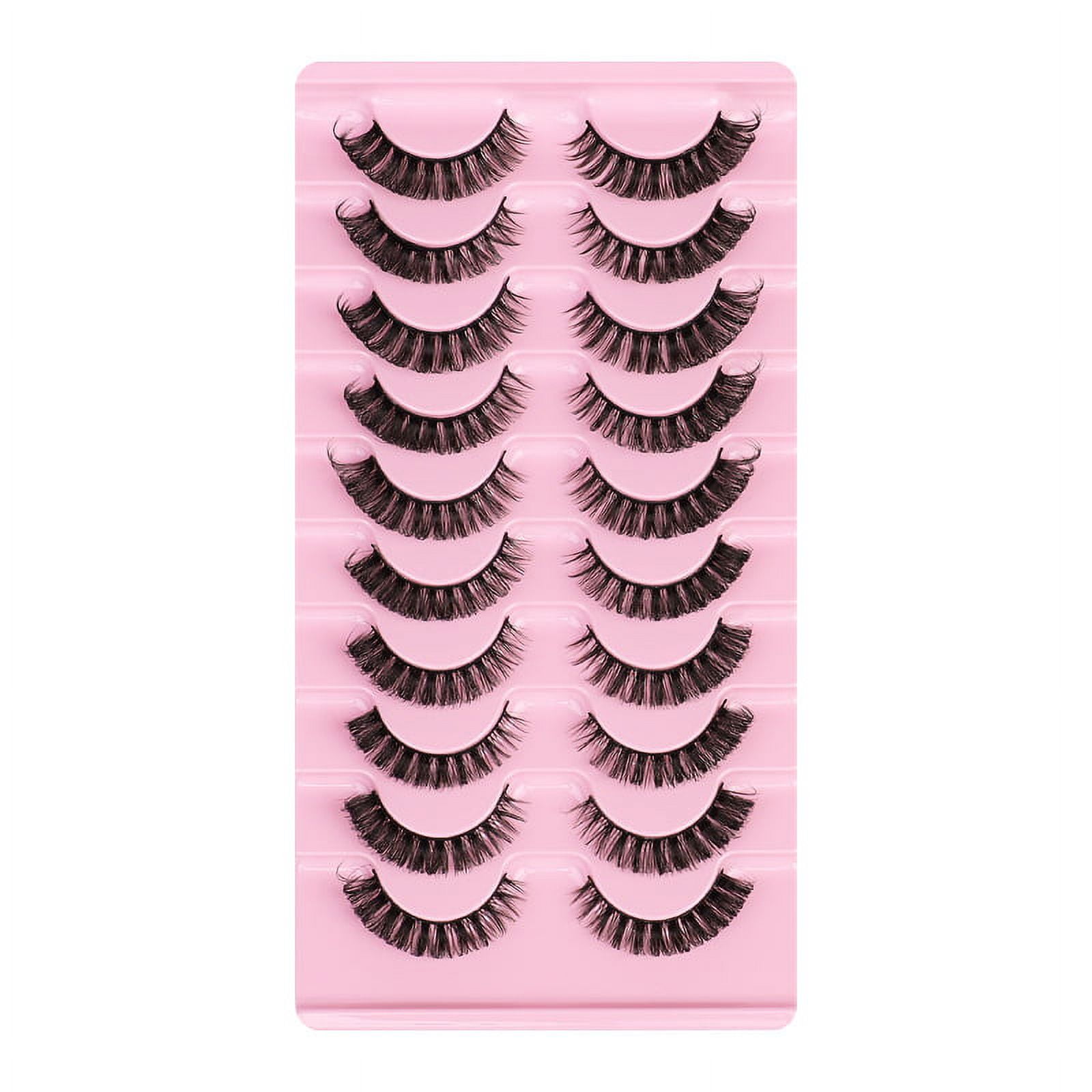 Soft Mink Eyelashes 3D Curl Winged End Eye Elongated Fake Lashes Thick ...