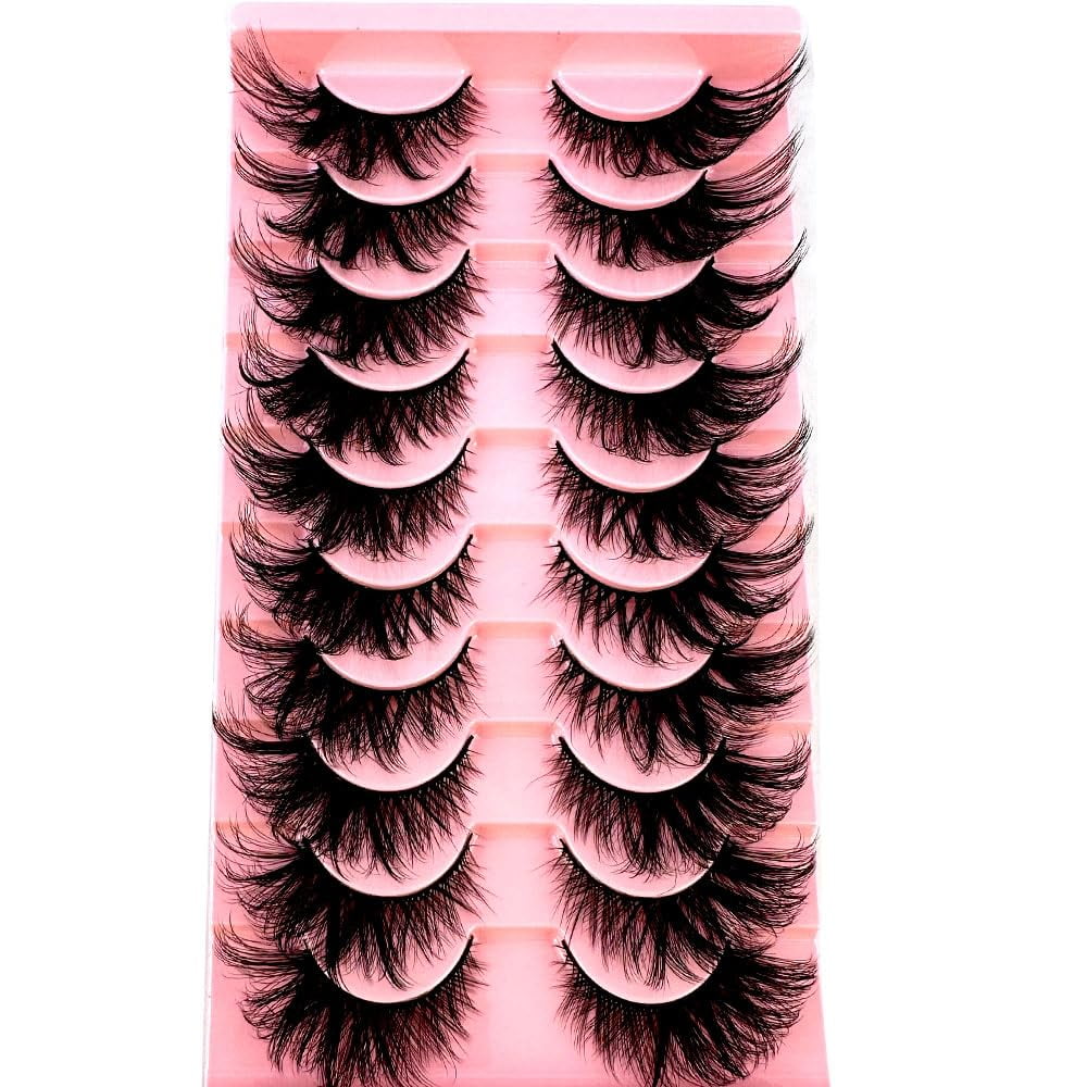 Soft Mink Eyelashes 3D Curl Winged End Eye Elongated Fake Lashes Thick ...