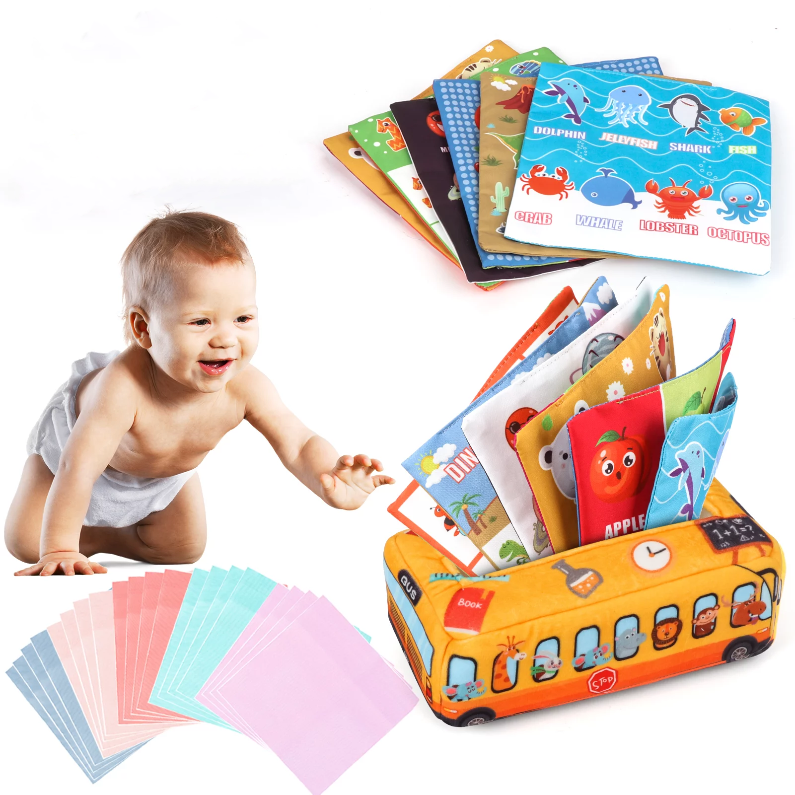 Soft Montessori Magic Tissue Box Toy For Baby 6 to 12 Months, High ...