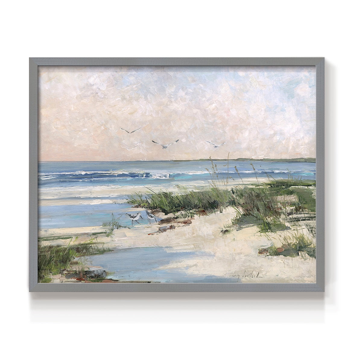 Soft Morning Sea by Sally Swatland - Restickable Framed Giclée Print - Walmart.com