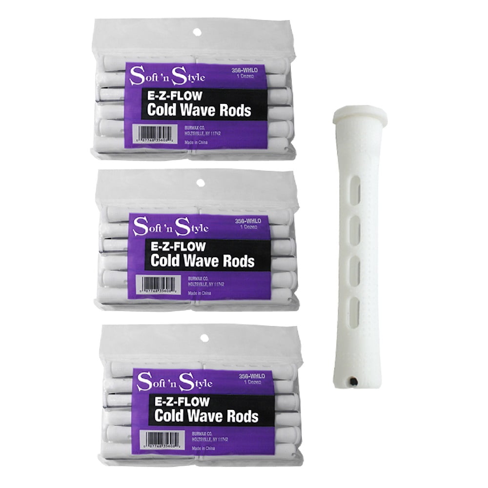 Soft 'N Style Hair Salon E-Z Flow Cold Wave 12 Rods Long White HC ...