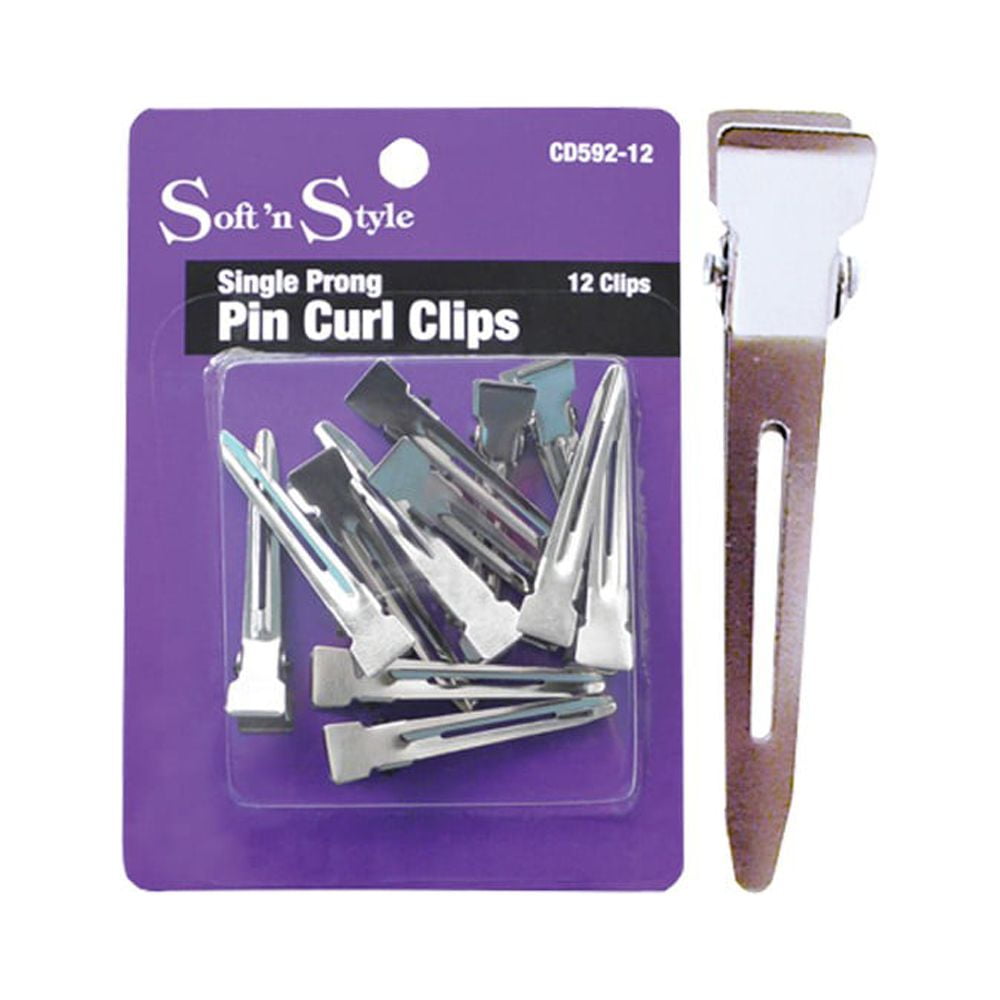 Soft 'N Style Single Prong Pin Curl Hair Clips, 12 Clips - Walmart.com