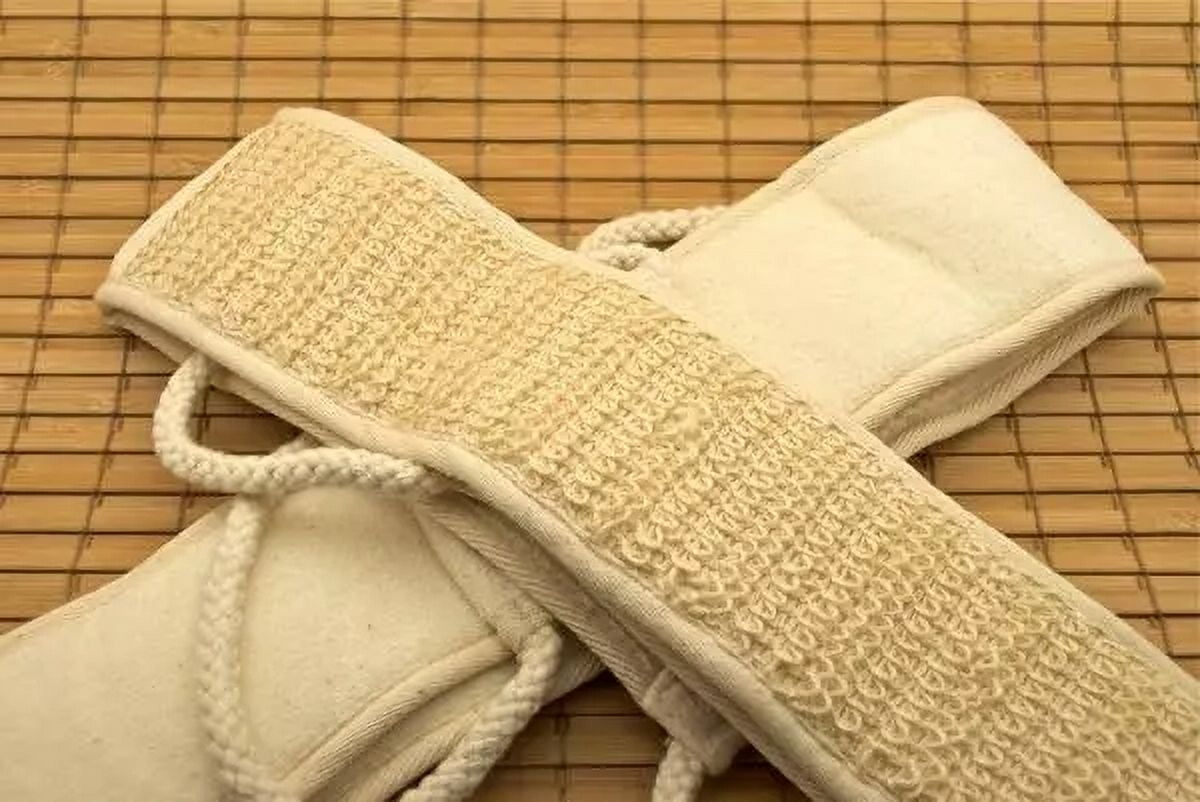 Soft Natural Sisal Fiber Back Strap Exfoliator Scrubber Spa Body Skin ...