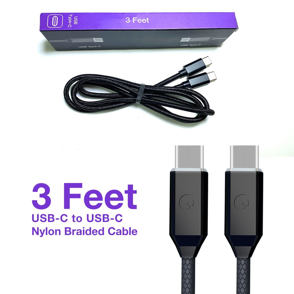 Soft Nylon Braided USB Type-C to USB-C Male USB Charger Cables - 3 Feet ...