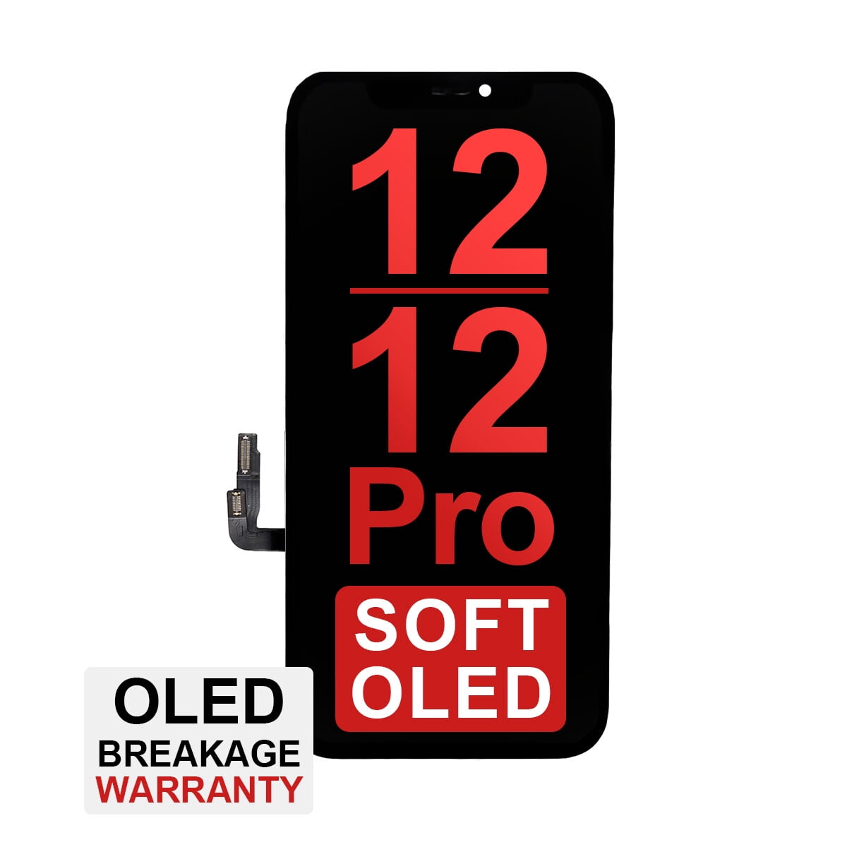 Soft OLED Screen for iPhone 12 / 12 Pro with Tool Kit and Tempered ...