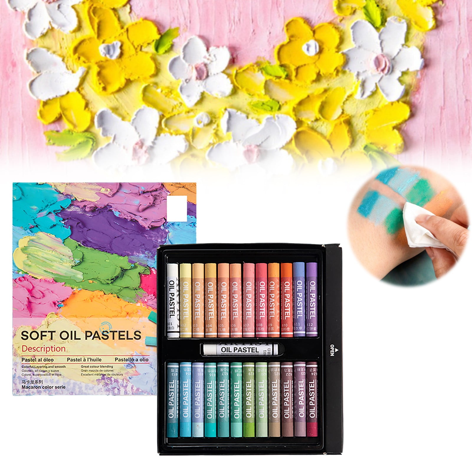 Soft Oil Pastel Art Set (Young adults Painting Sticks, Drawing Blending ...