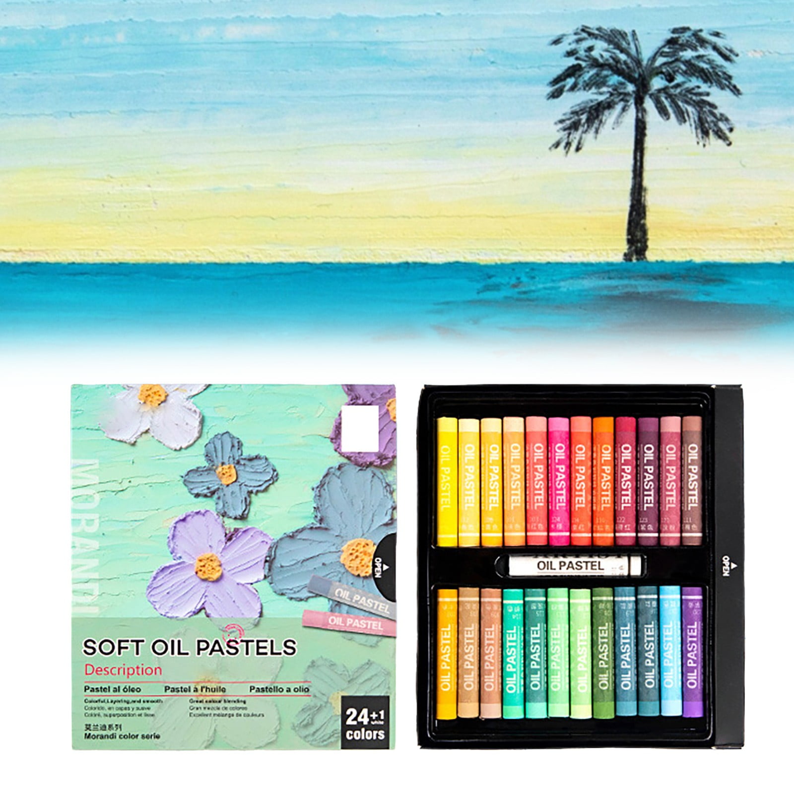 Soft Oil Pastels Set of 24 Vibrant Colors, Smooth and Soft Oil Pastel ...