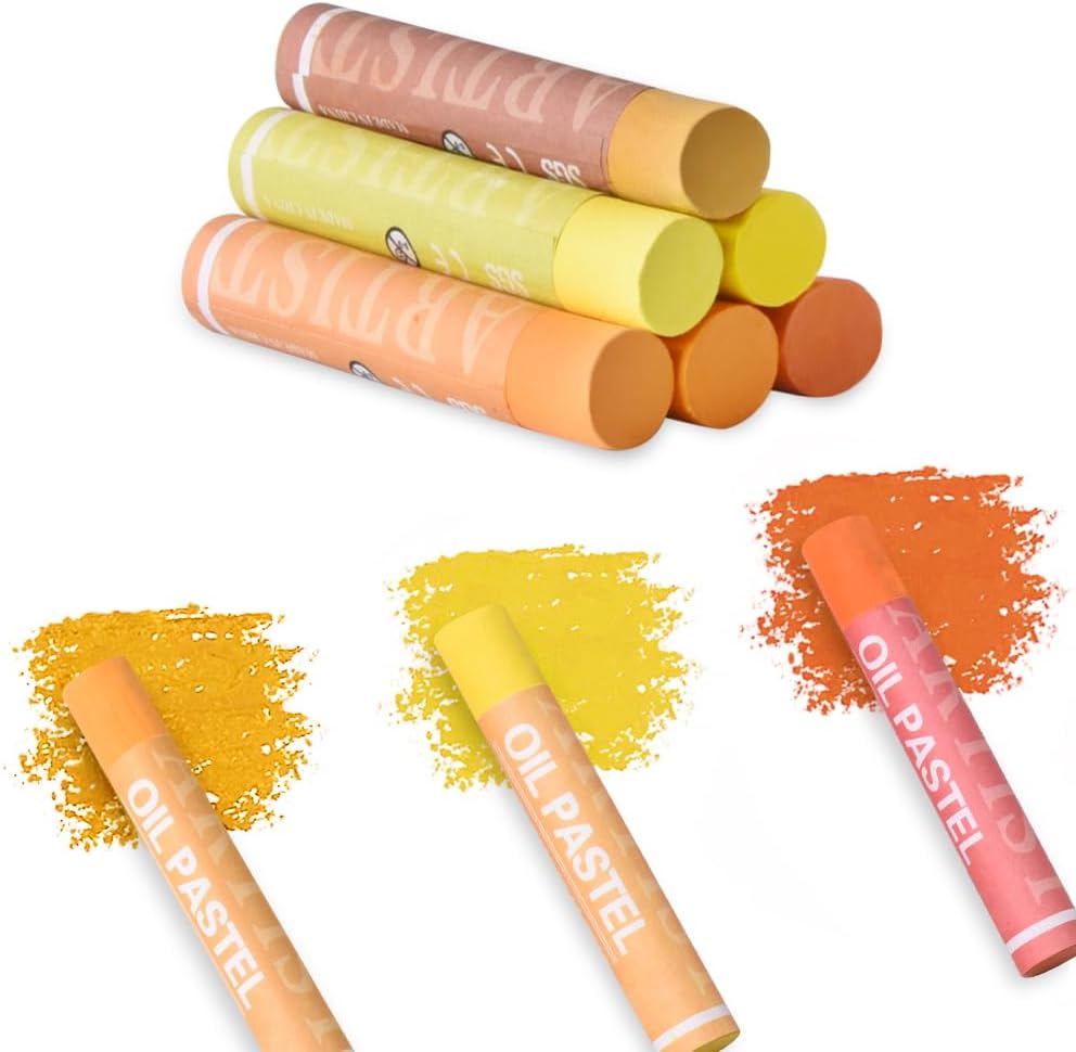 Soft Oil Pastels Set (6 Sticks,6 Colors),Colors Heavy Oil Pastels ...