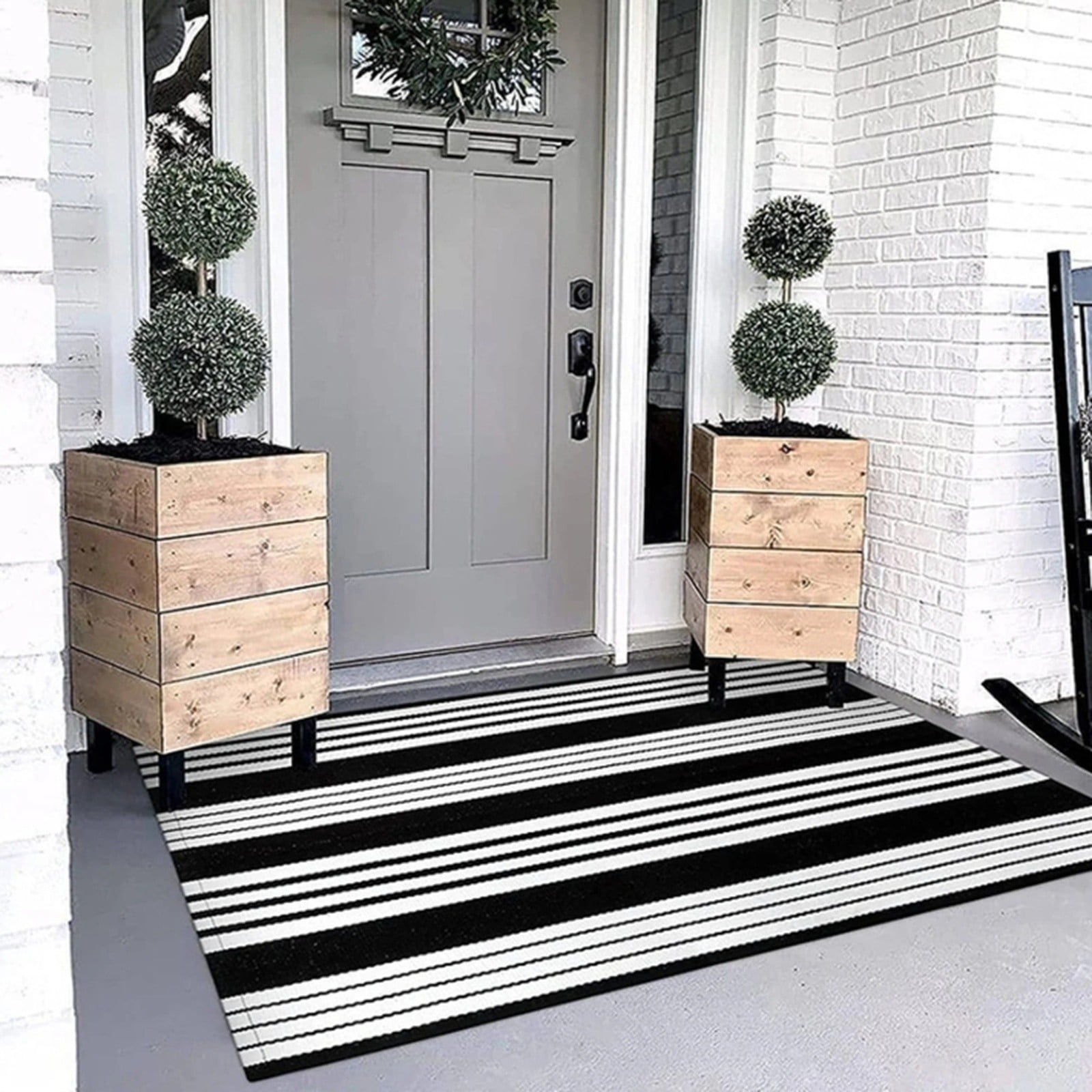 Soft Outdoor Rug, Mudroom Rug, Black Outdoor Mat, Front Door Mat ...