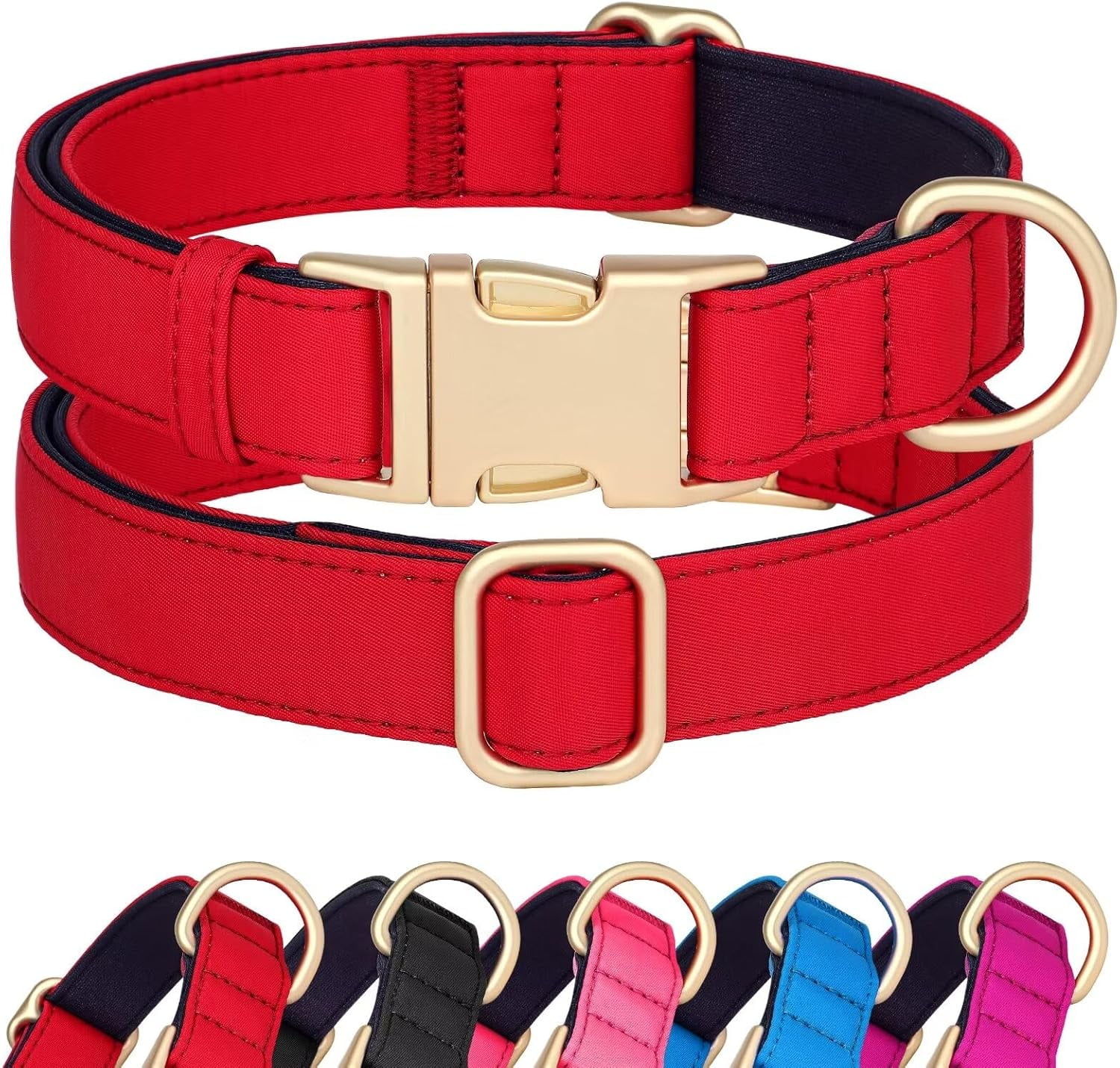 Soft Padded Dog Collars for Small Dogs, Adjustable Quick Released Dog ...
