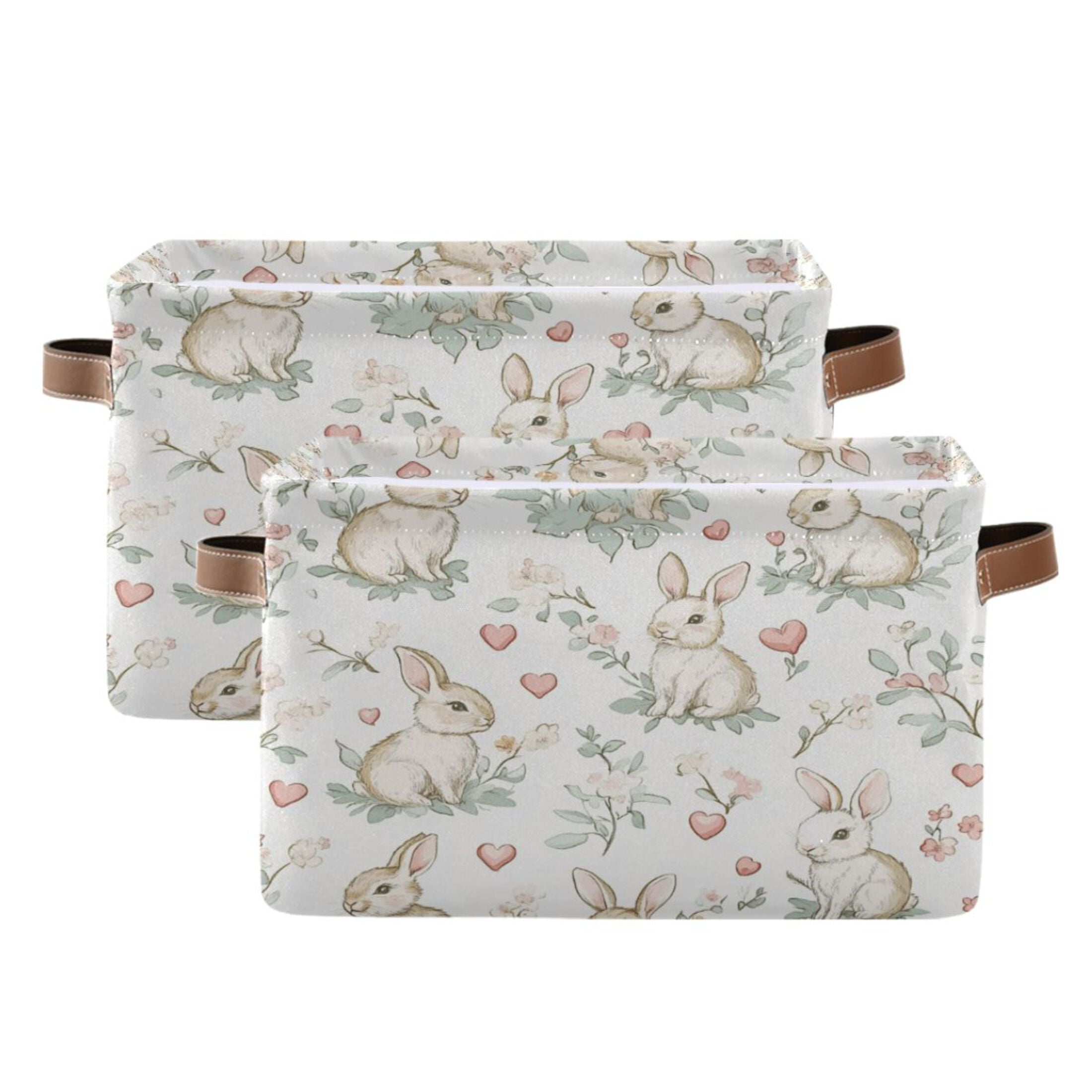 Soft Pastel Bunnies Foldable Storage Basket,Canvas Fabric Foldable ...