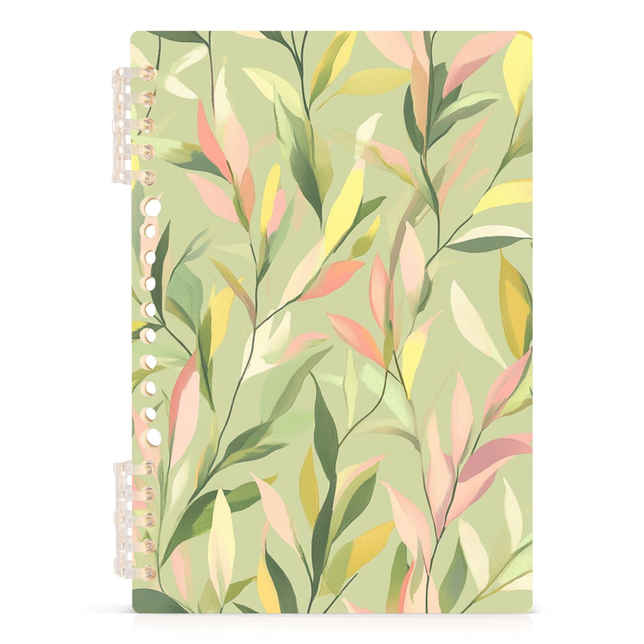 Soft Pastel Leaves Lined Spiral Journal Notebook 60 Pages A5 College ...